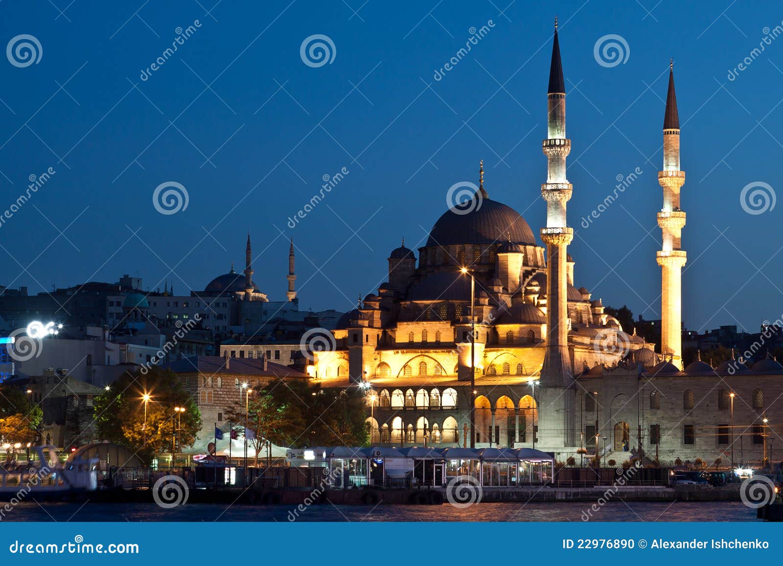 Night Istanbul. stock photo. Image of hill, colorful - 22976890