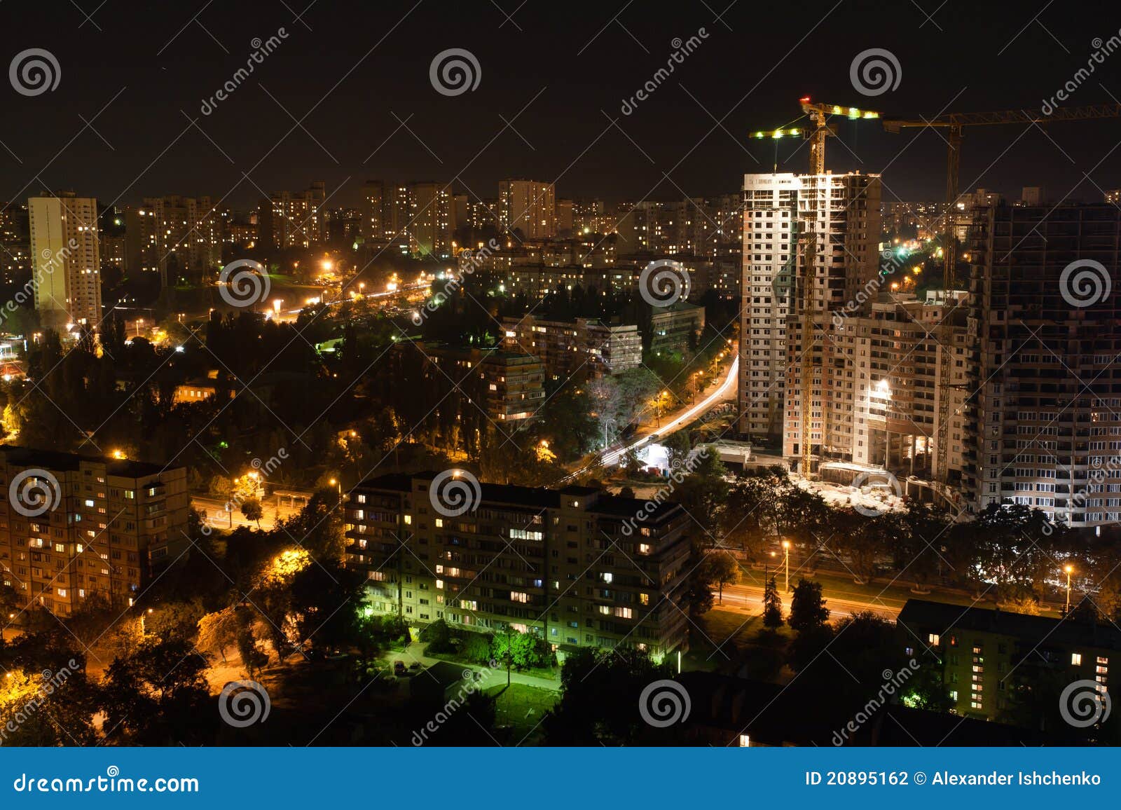 Night Kiev. stock photo. Image of auto, kiev, downtown - 20895162
