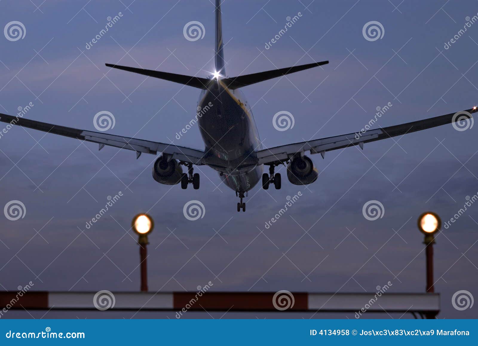 Night landing stock photo. Image of blue, transportation - 4134958