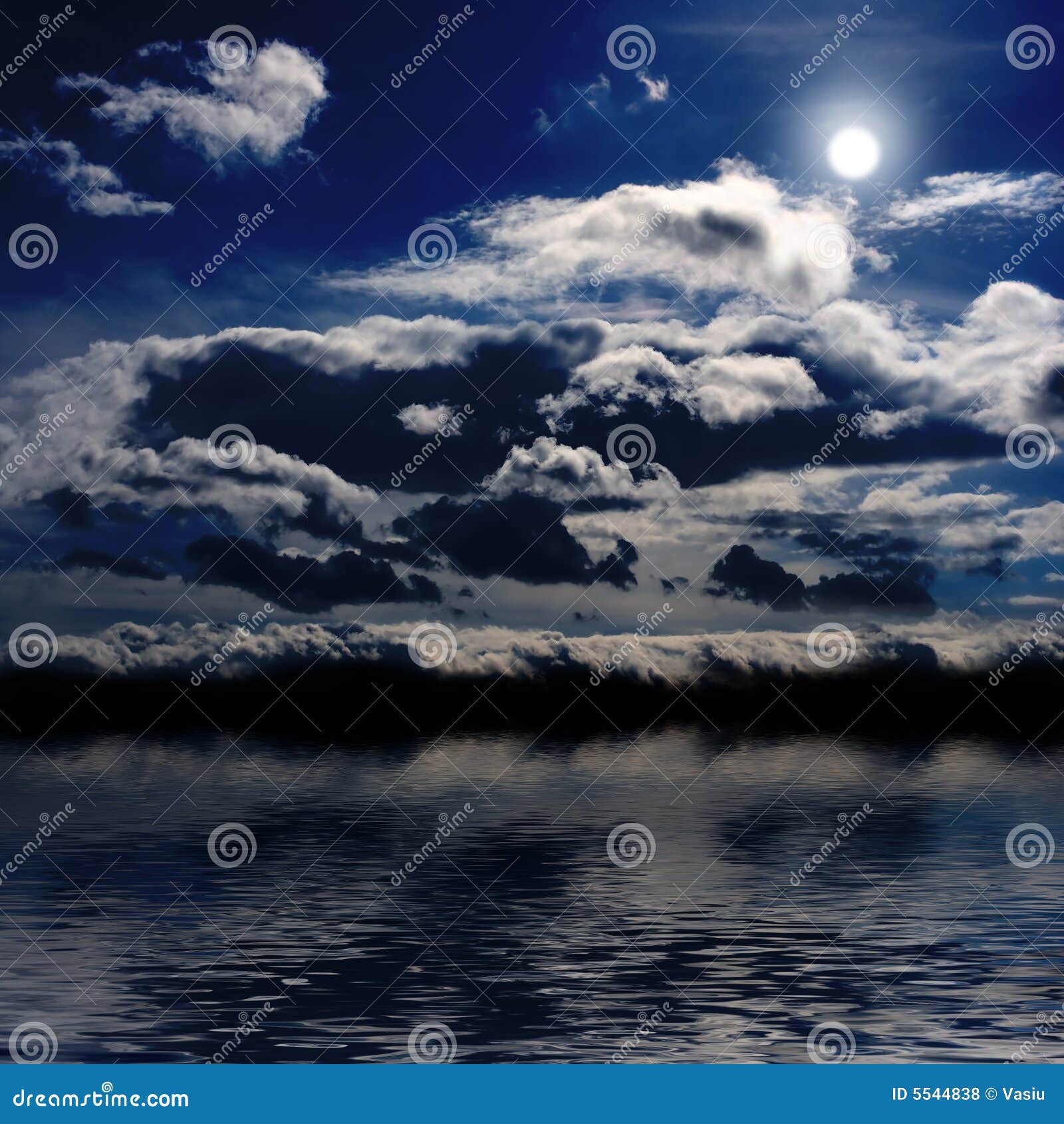 Night landscape stock photo. Image of lake, night, horizon - 5544838
