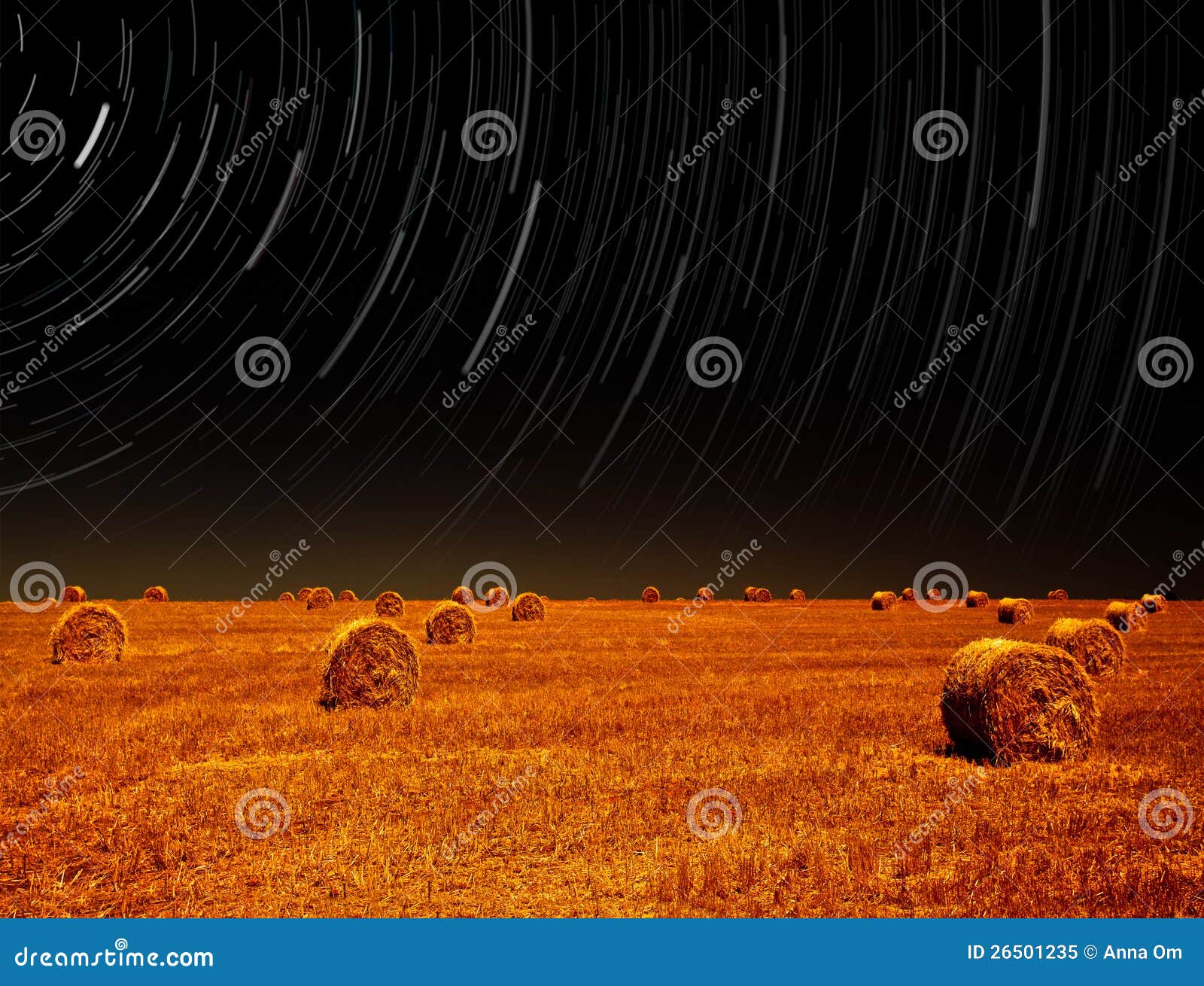 Night Landscape of Farm Field Stock Image - Image of astronomy, produce ...