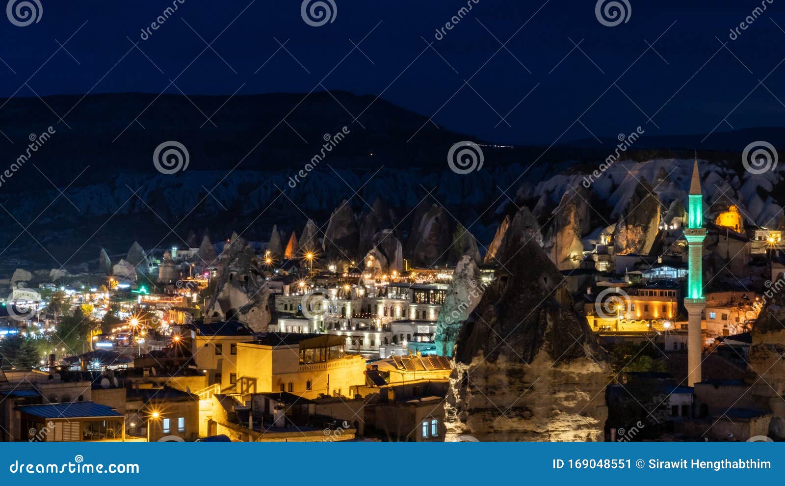 Night Landscape in Goreme, Cappadocia, Turkey Stock Image - Image of ...