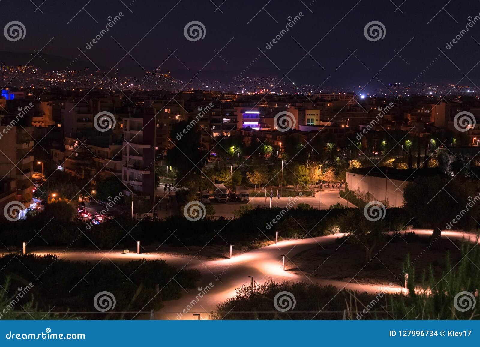 Night Landscape with Infinity Figure Stock Photo - Image of lights ...