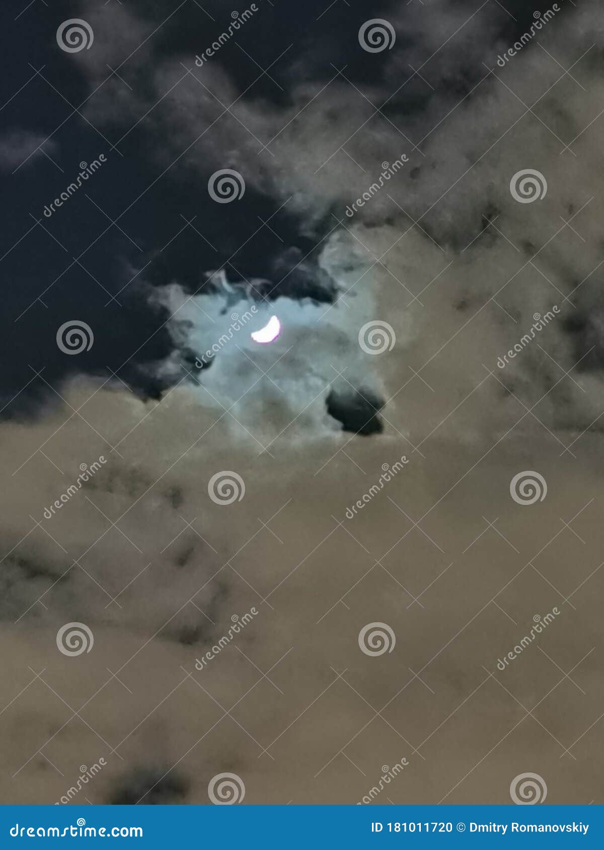 Night Scape, Moonlight through the Clouds Stock Photo - Image of ...