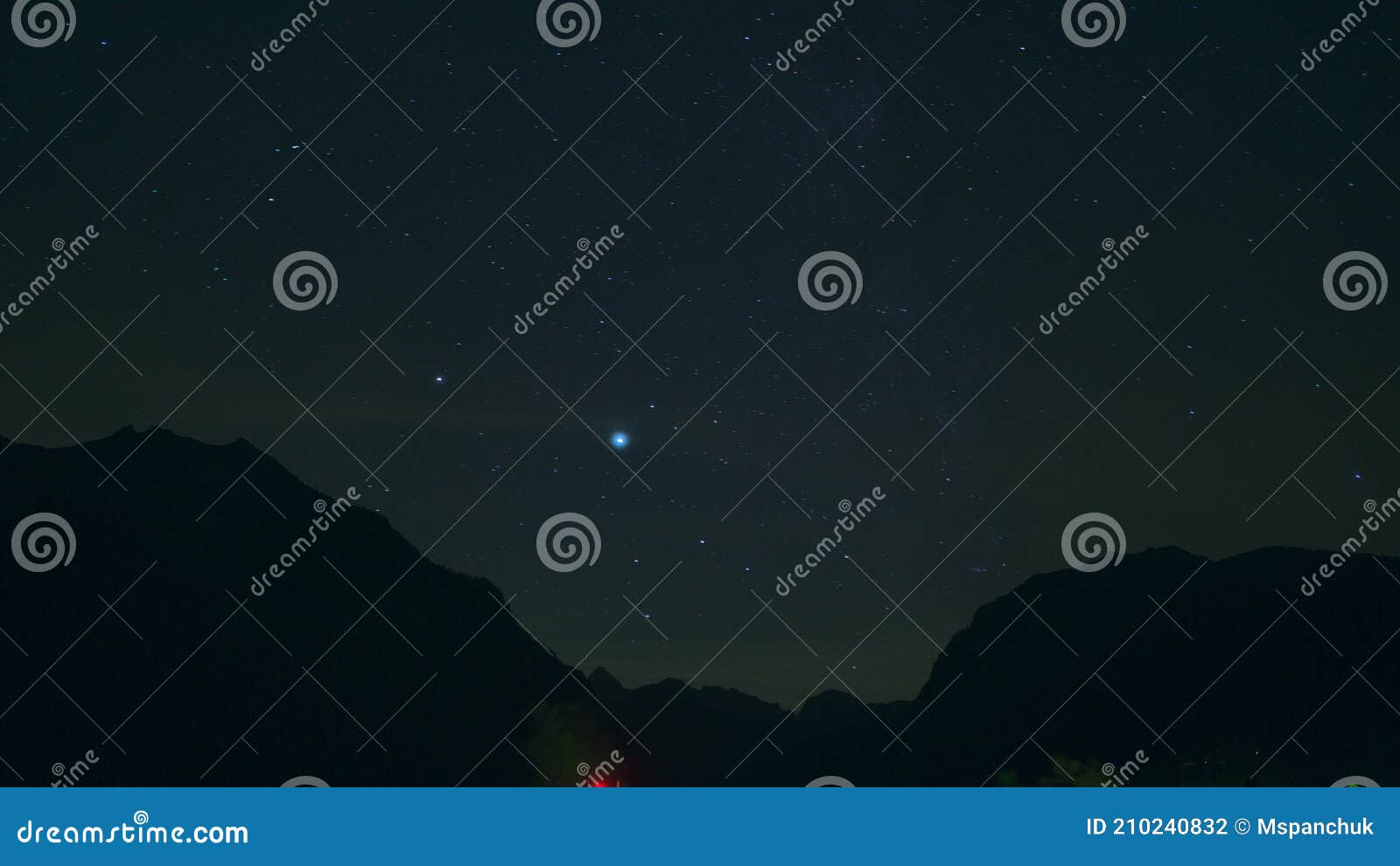Night Landscape with Mountains and Stars. Time Lapse Stock Photo ...