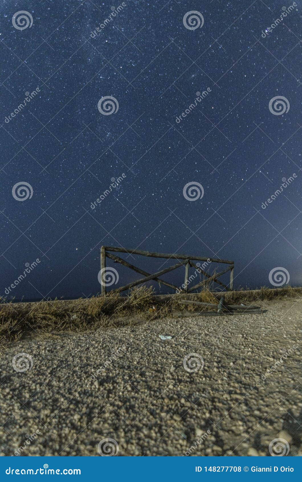 Night Landscape with Path and Starry Sky Stock Photo - Image of shine ...