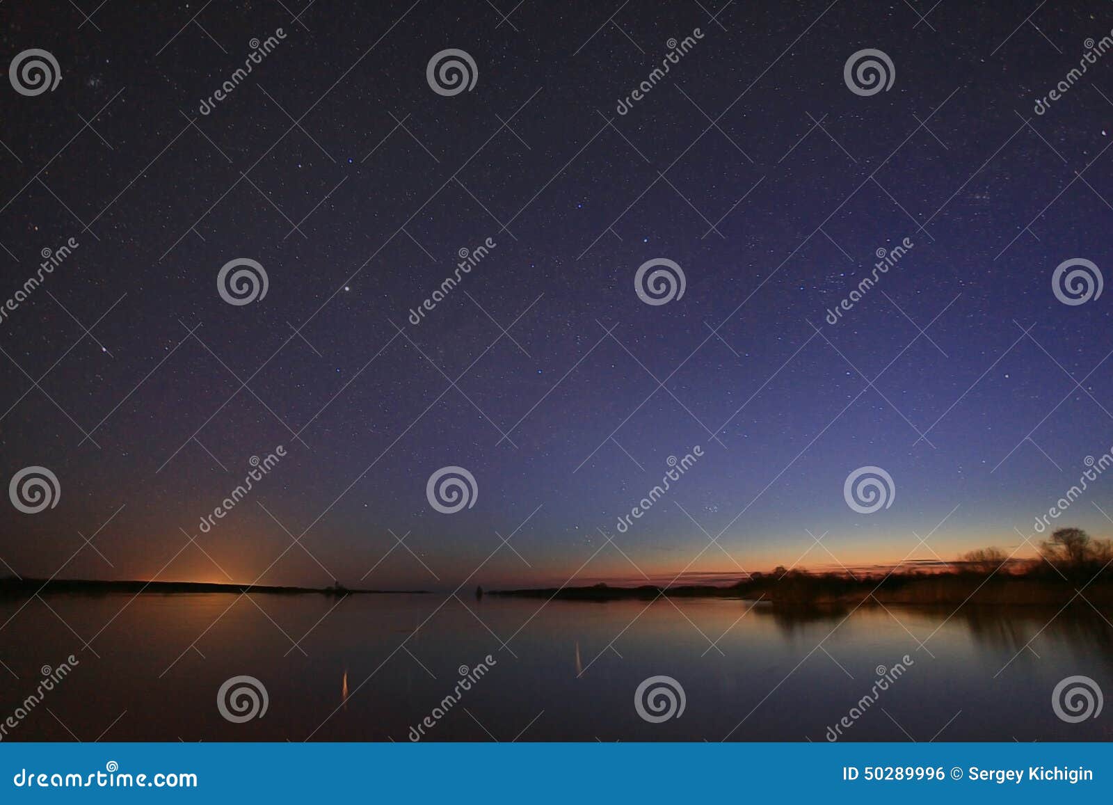 Night Landscape on the River Stock Photo - Image of blue, camping: 50289996