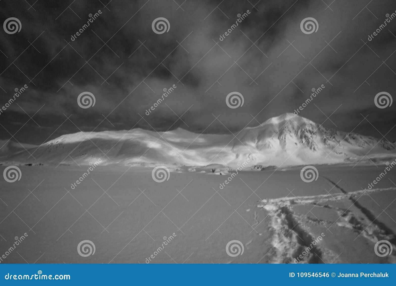 Night Landscape of the Arctic Stock Photo - Image of panorama, glacier ...
