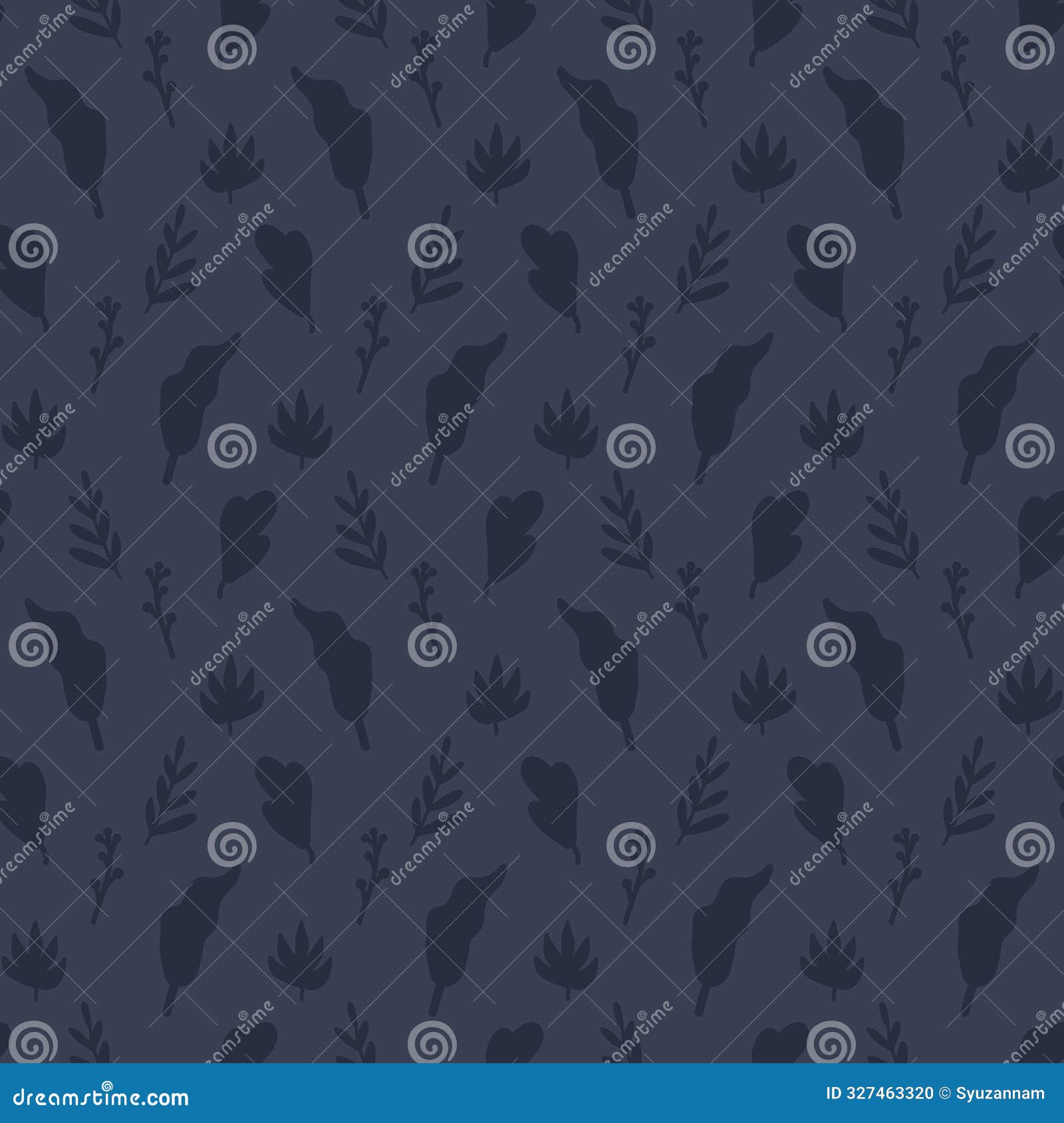 Night Leaf Fall Seamless Pattern. Leaves Dark Repeat Background. Vector ...