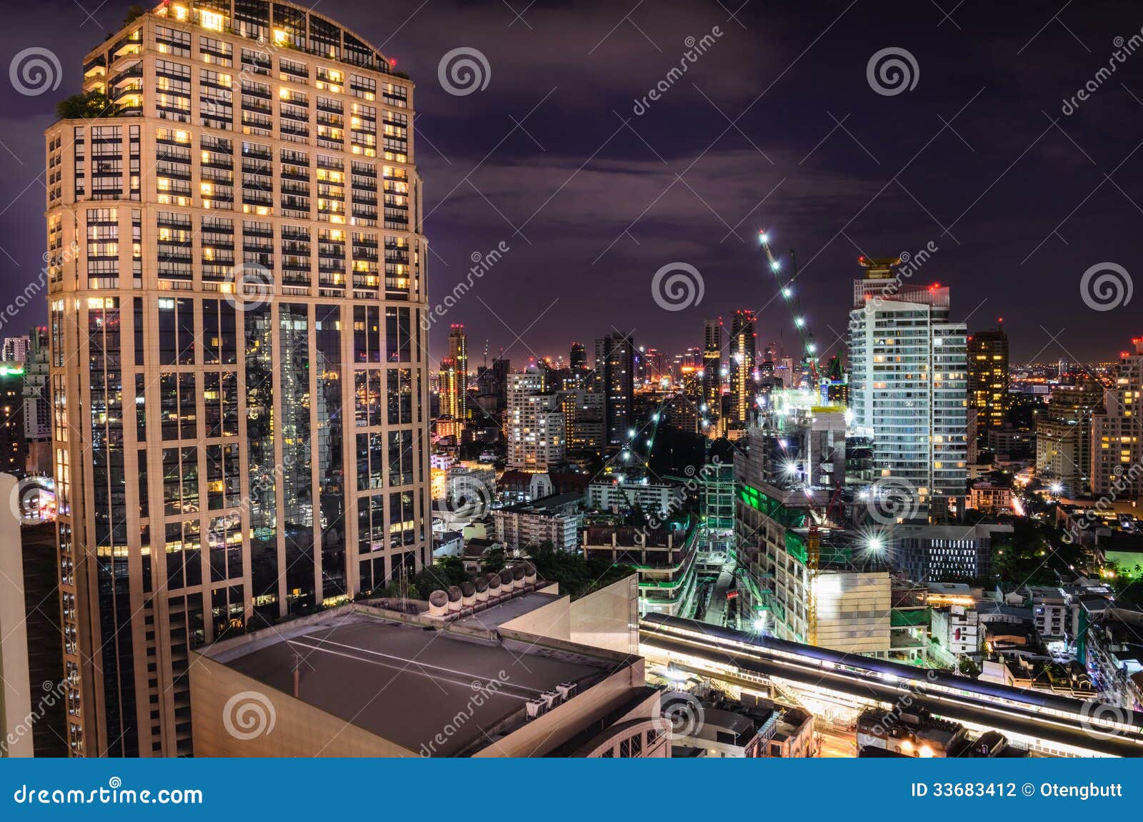 Night Light Bangkok Beautiful Stock Photo - Image of asian, asia: 33683412
