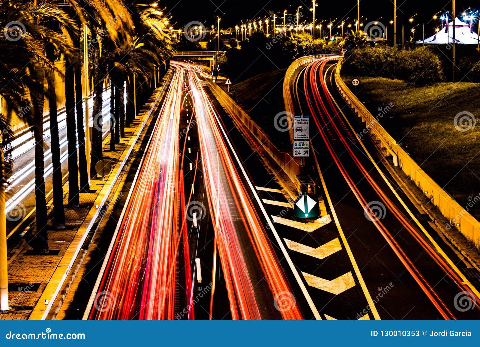 Night light cars stock image. Image of light, cars, lights - 130010353