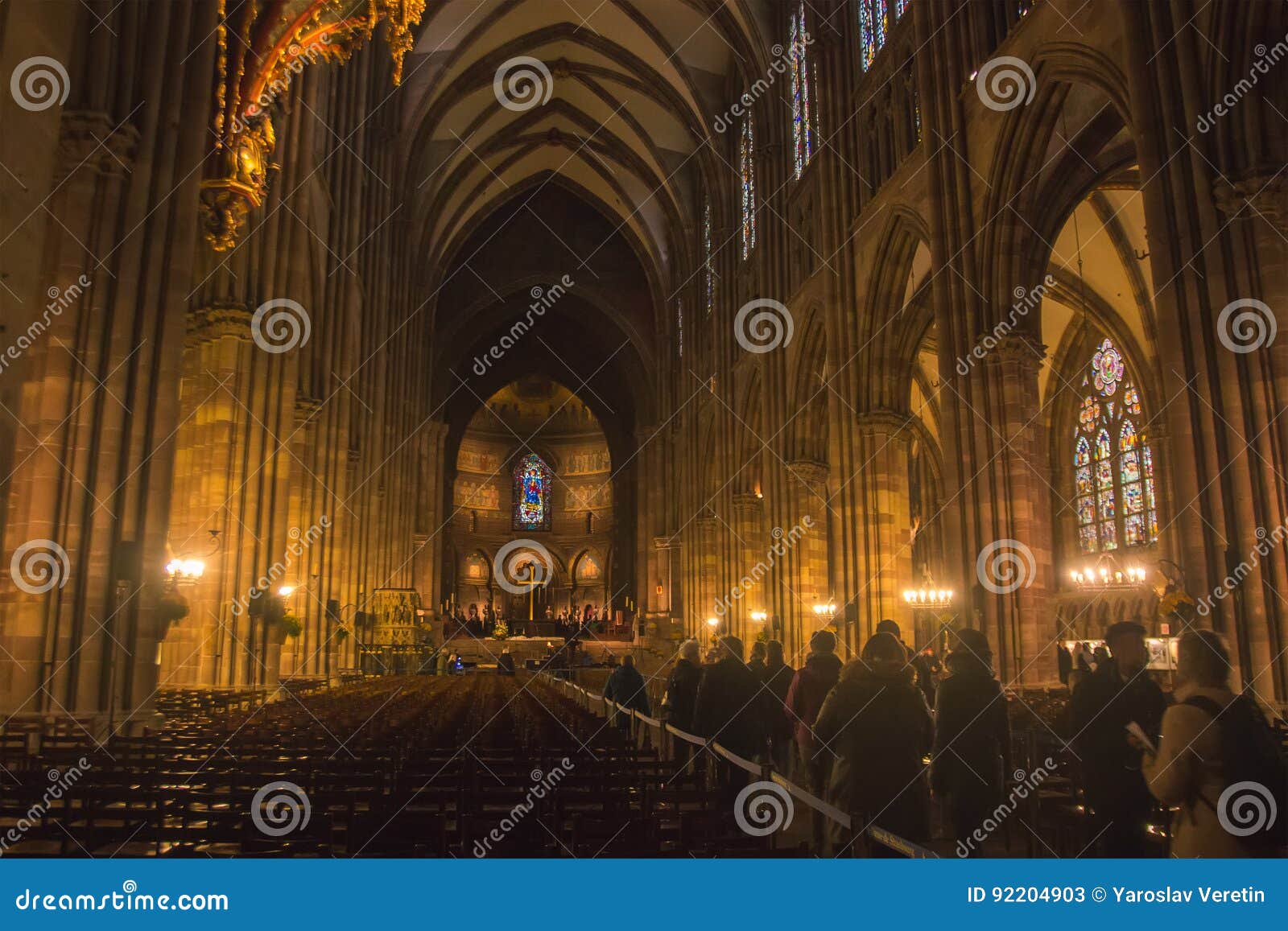 The Night Light Church Interior View Editorial Stock Photo - Image of ...