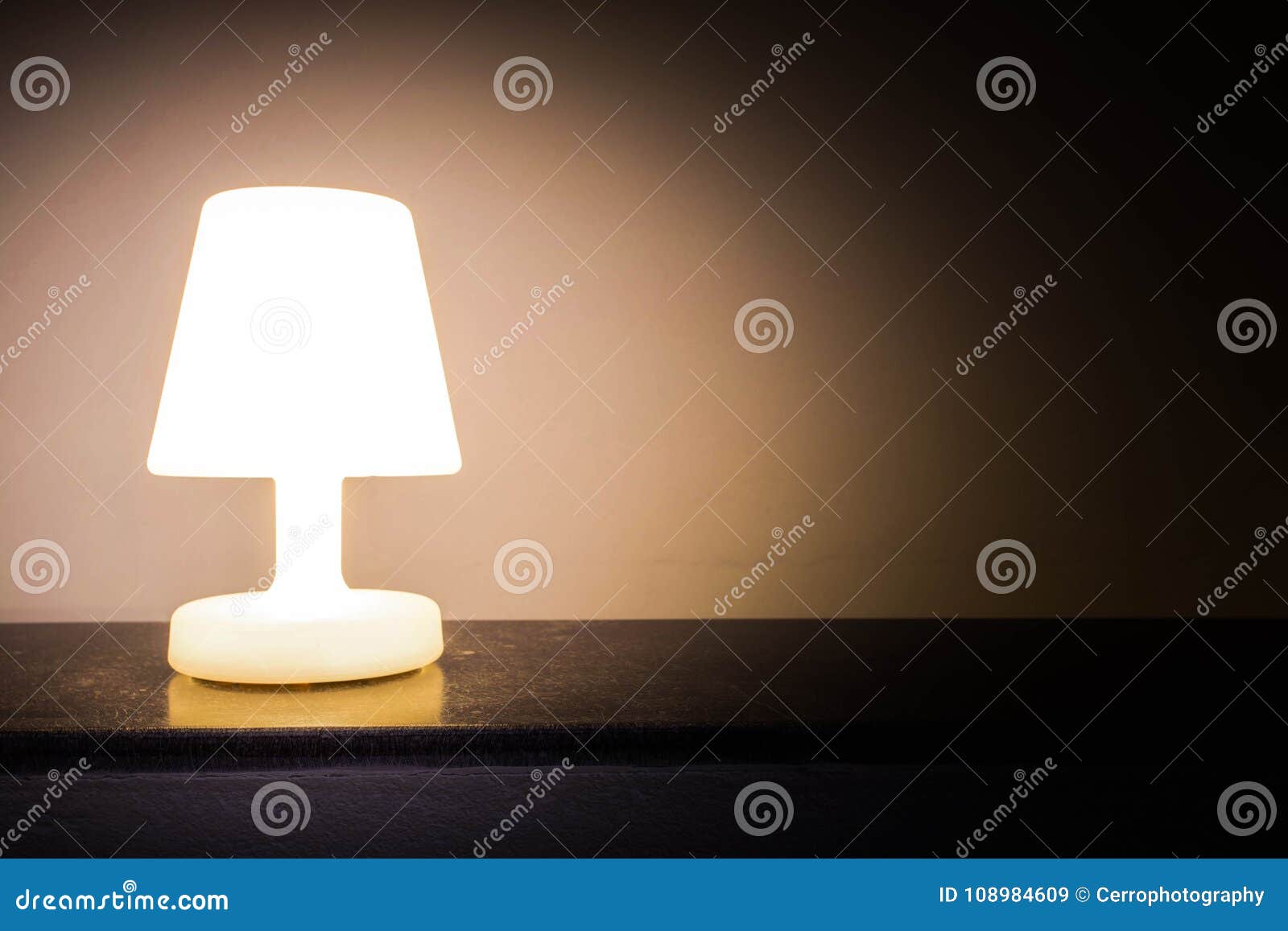Night Light Lamp Dark Shadow Background Vintage Effect Stock Image ...