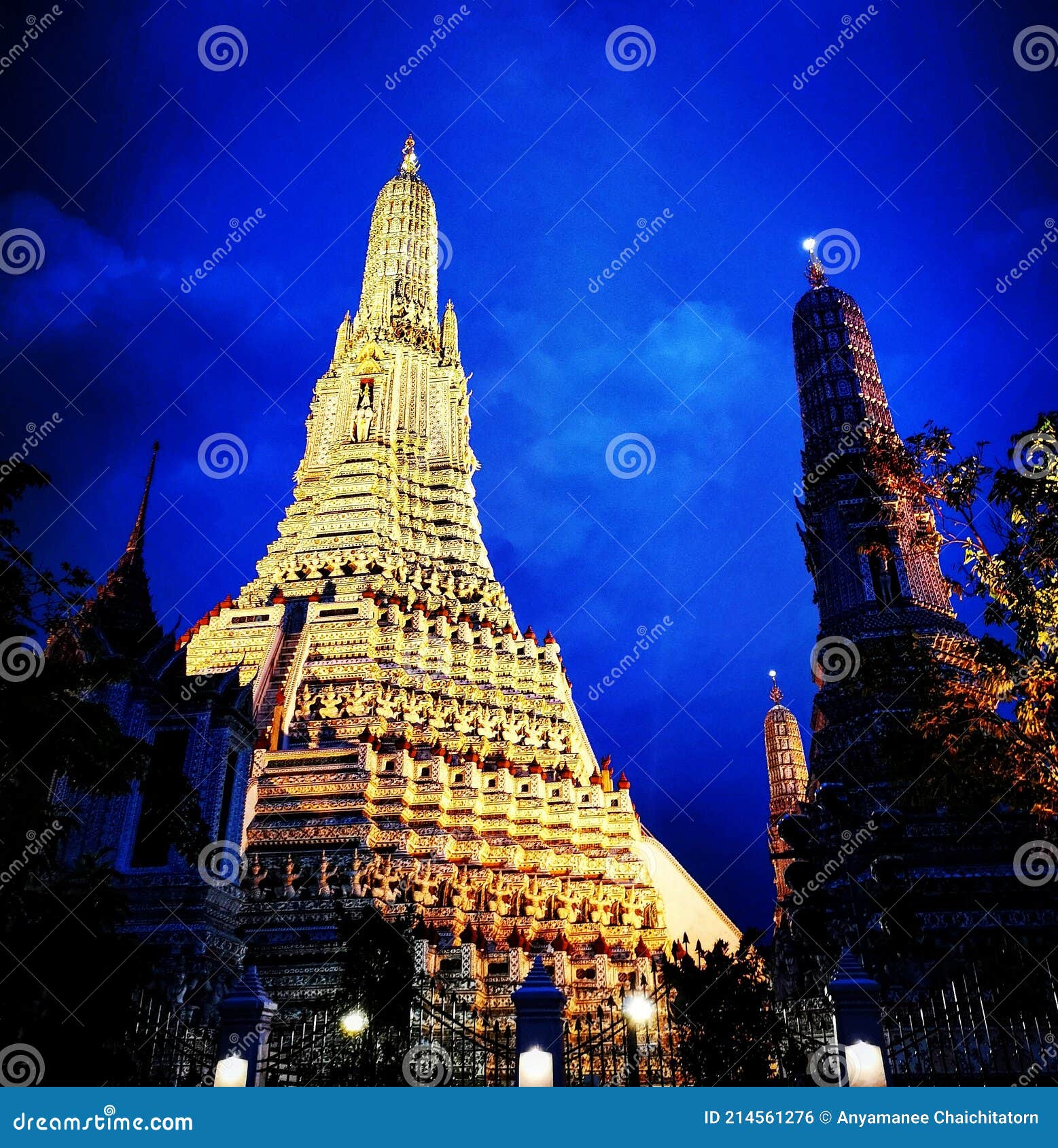Night light temple stock photo. Image of evening, nighttemple - 214561276