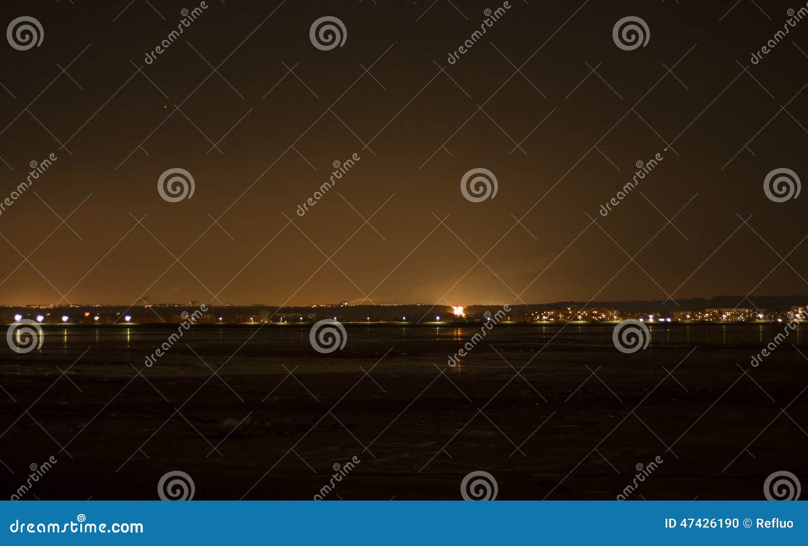 Night lighting of city stock photo. Image of calm, countryside - 47426190