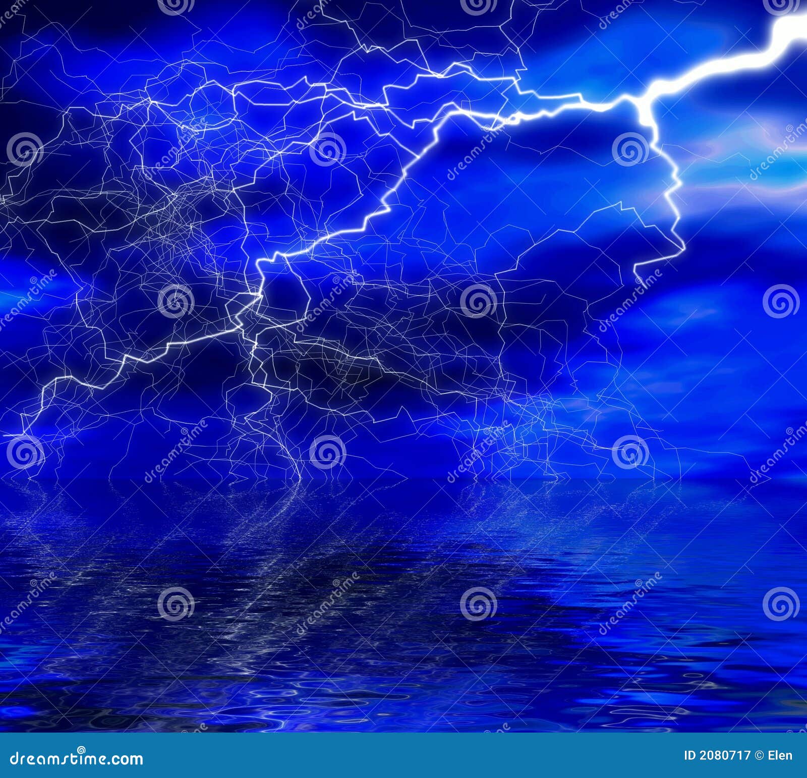 Night lightning stock illustration. Illustration of reflected - 2080717