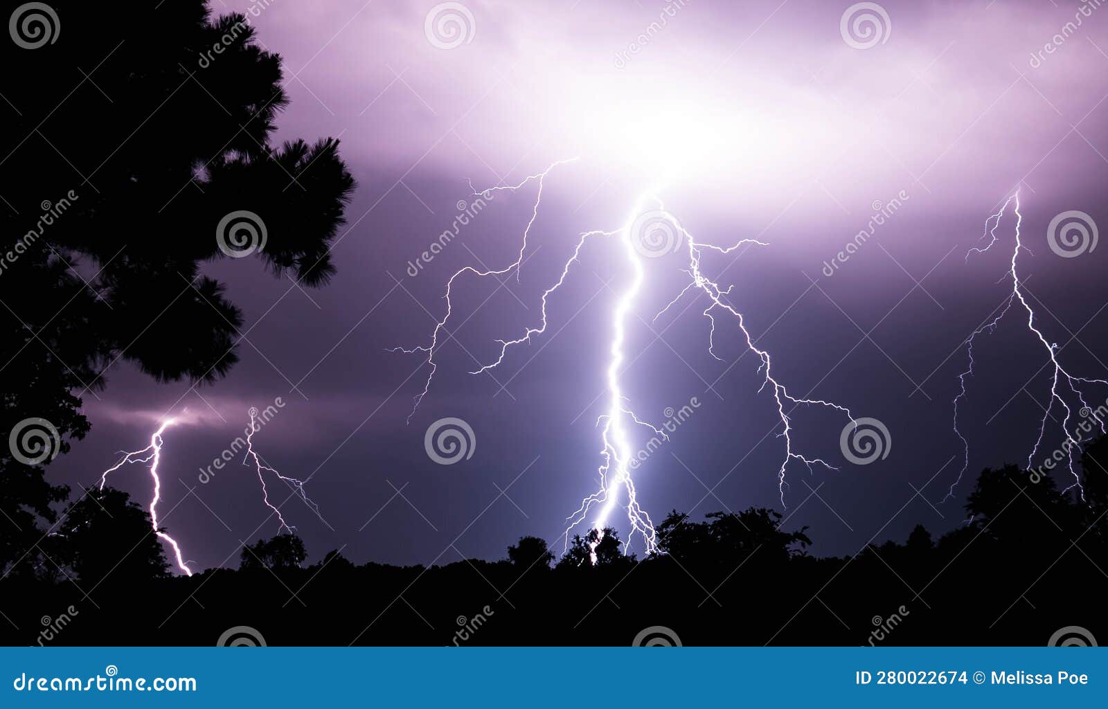 A Night Lightning Storm stock photo. Image of darkness - 280022674