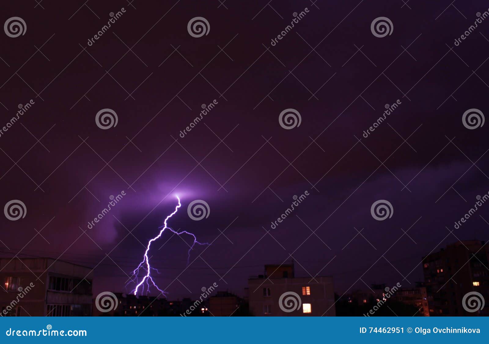 Night Lightning in the Clouds before the Storm and the July 14, 2016 ...