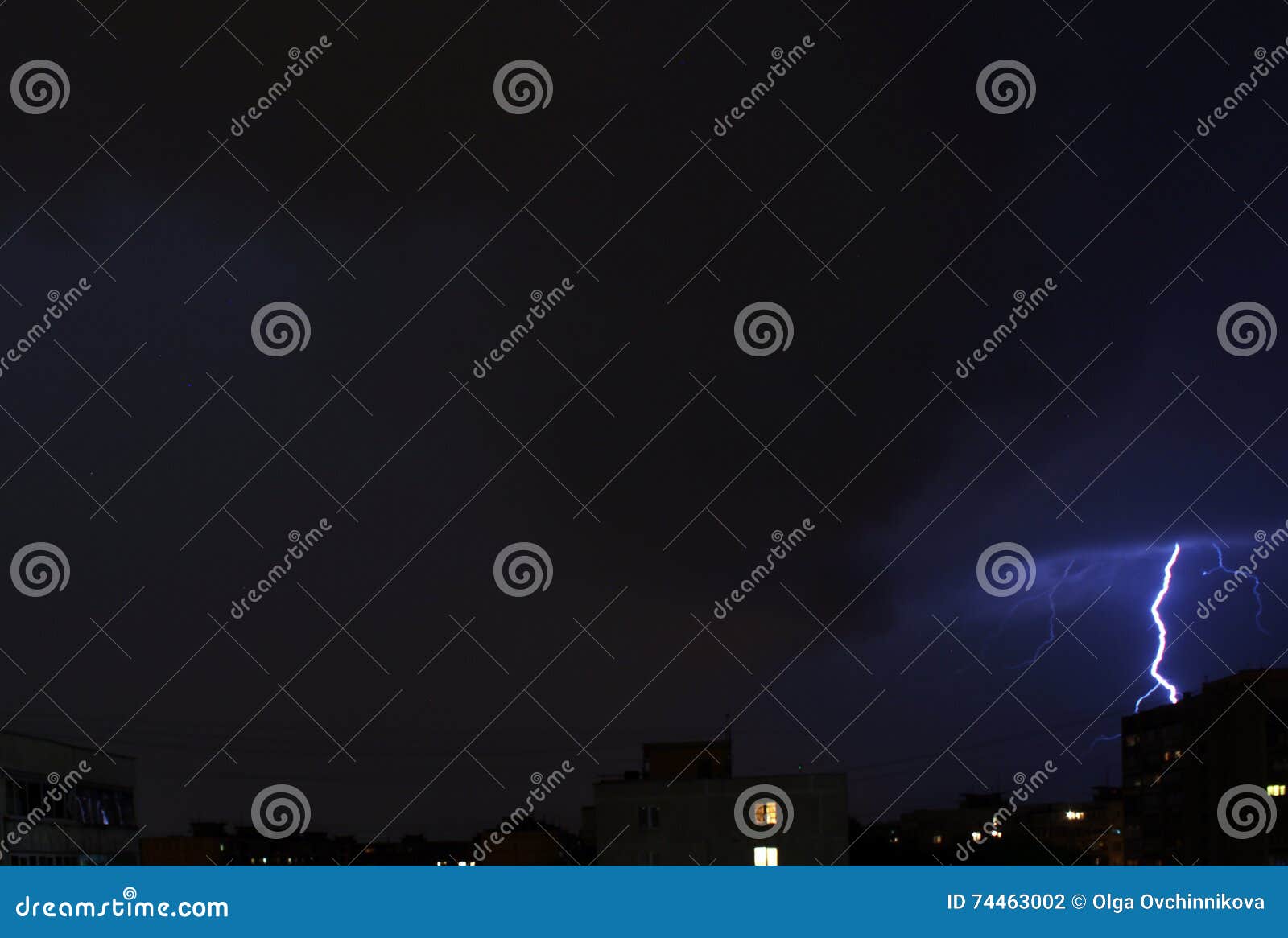 Night Lightning in the Clouds before the Storm and the July 14, 2016 ...