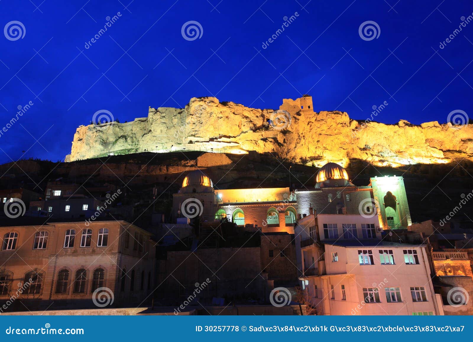 Mardin Castle in Turkey. stock photo. Image of lights - 30257778