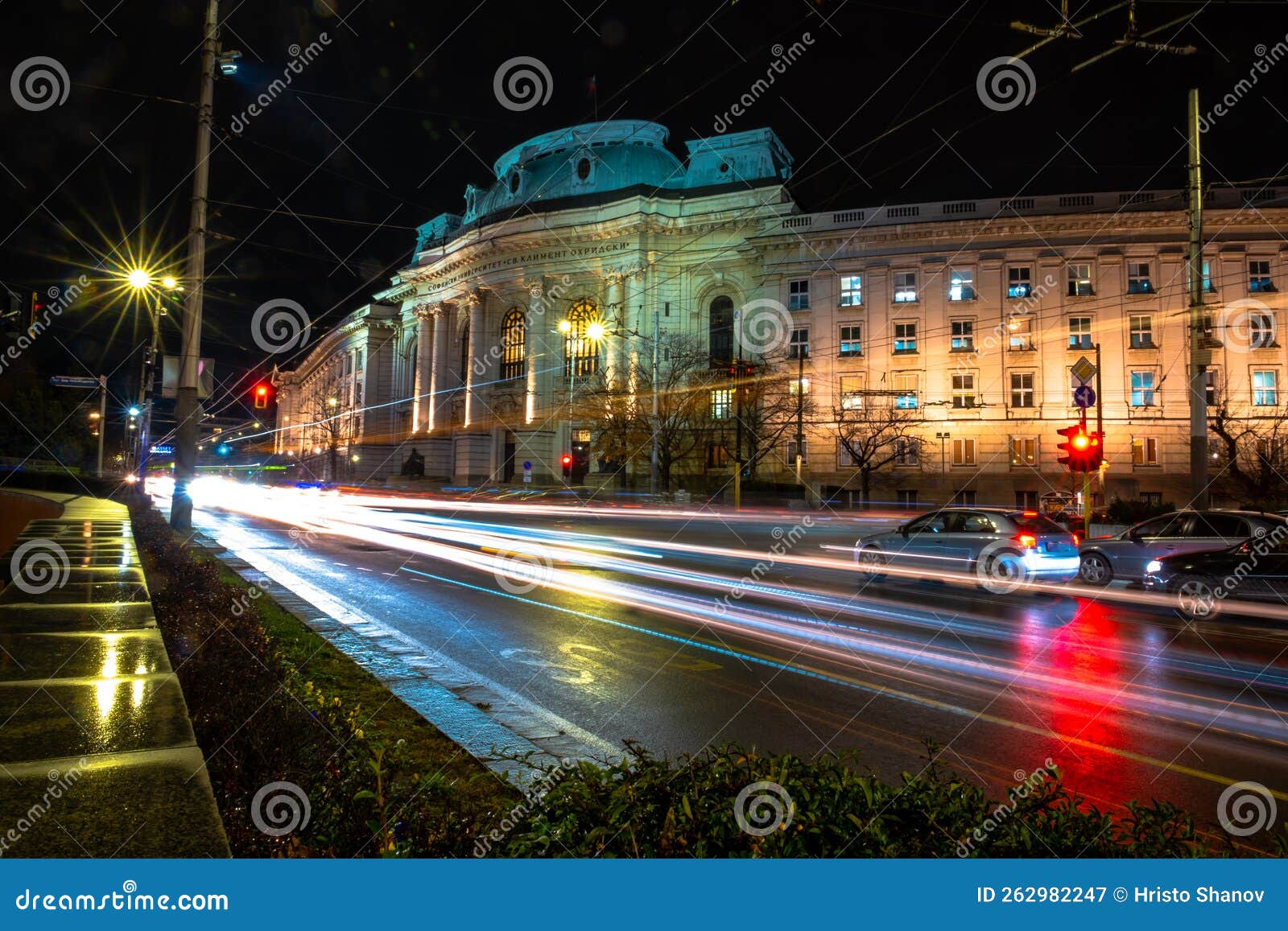 Night Lights of Sofia City Centre Architecture, Famous Buildings Stock ...
