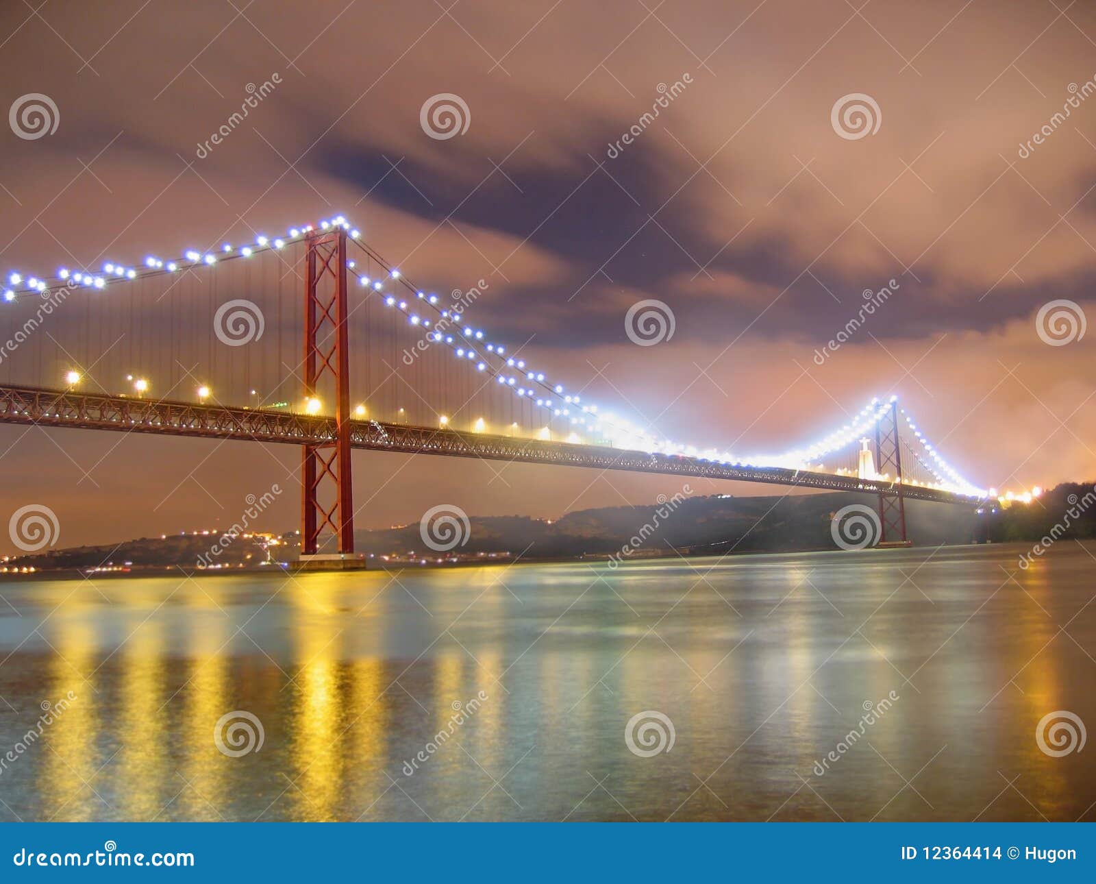 Night at lisbon stock photo. Image of structure, steel - 12364414
