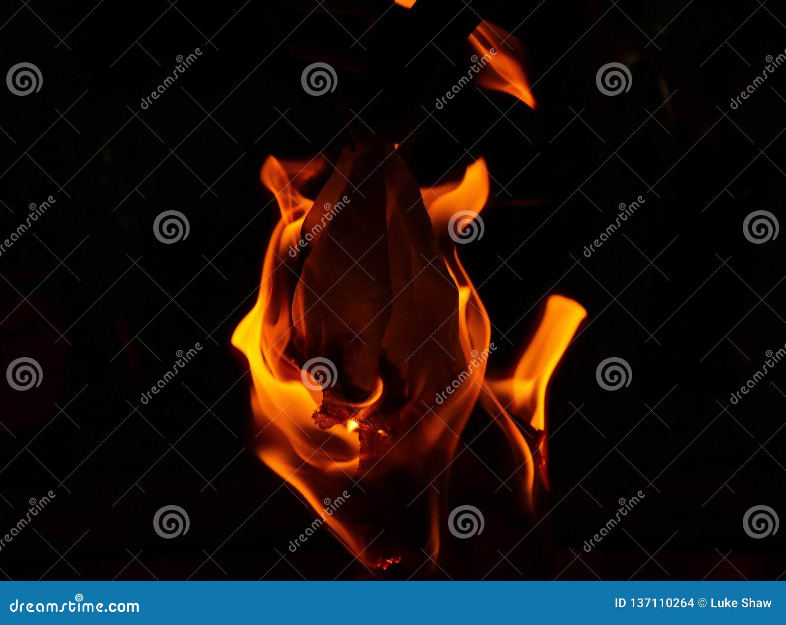Night Lit Fire stock photo. Image of flame, energy, alone - 137110264