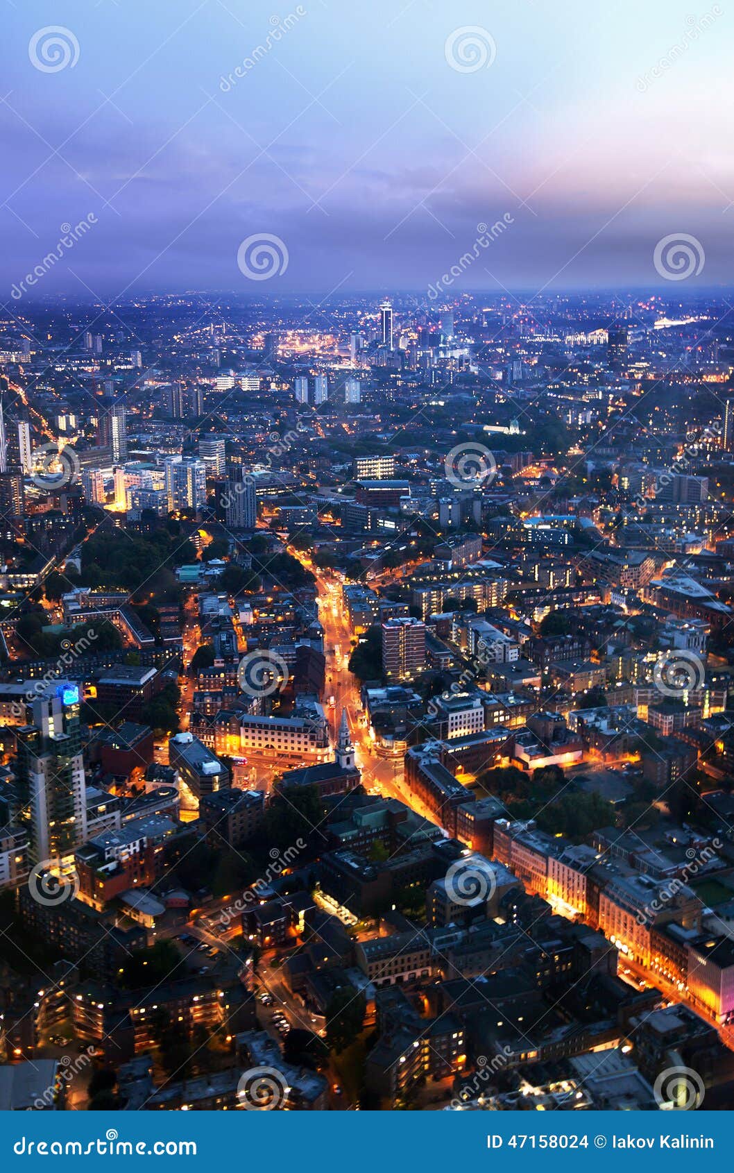 Night London, View from Shard Stock Photo - Image of building, city ...