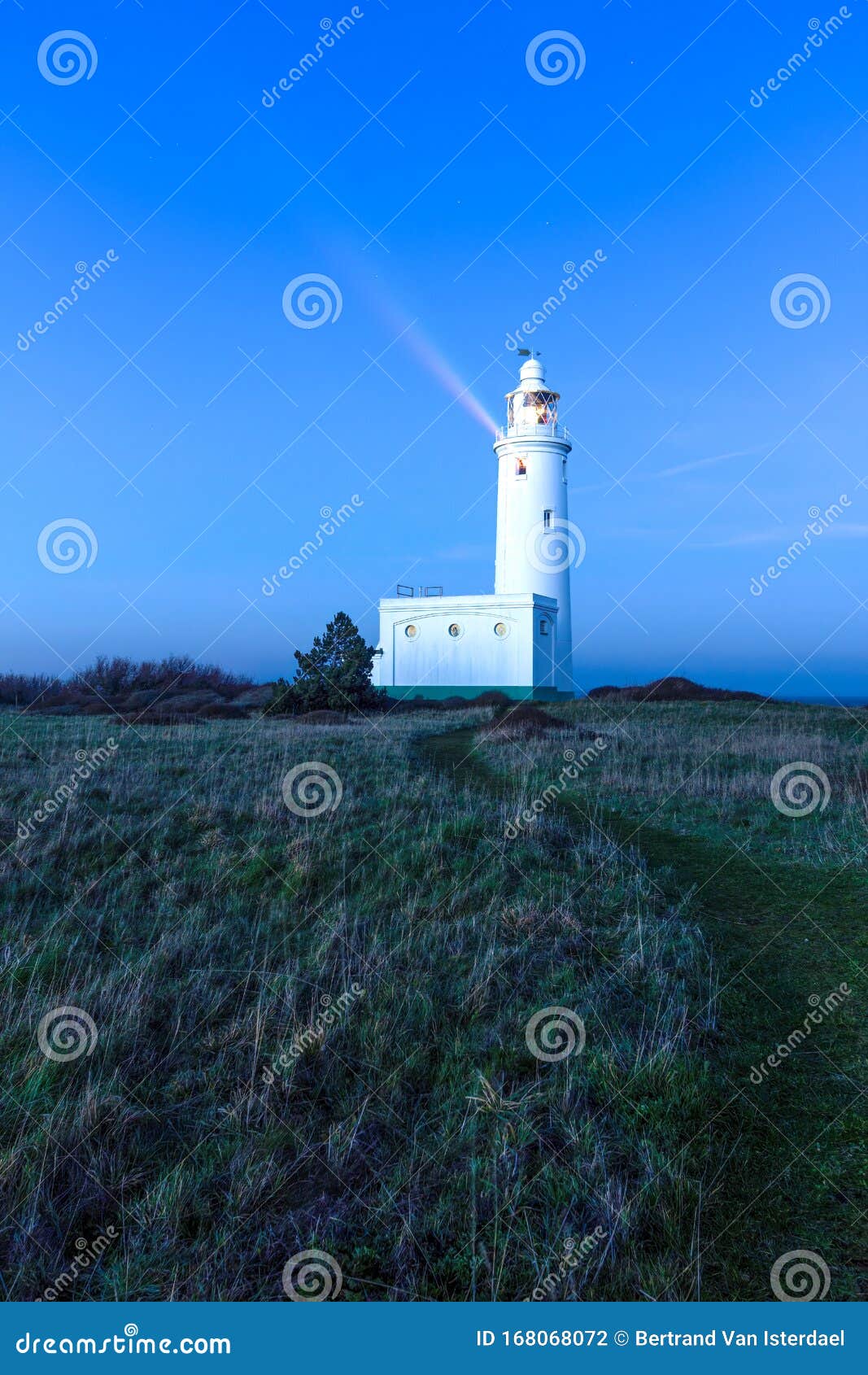 A Night Long Exposure View of the Hurst Point Lighthouse with Rainbow ...