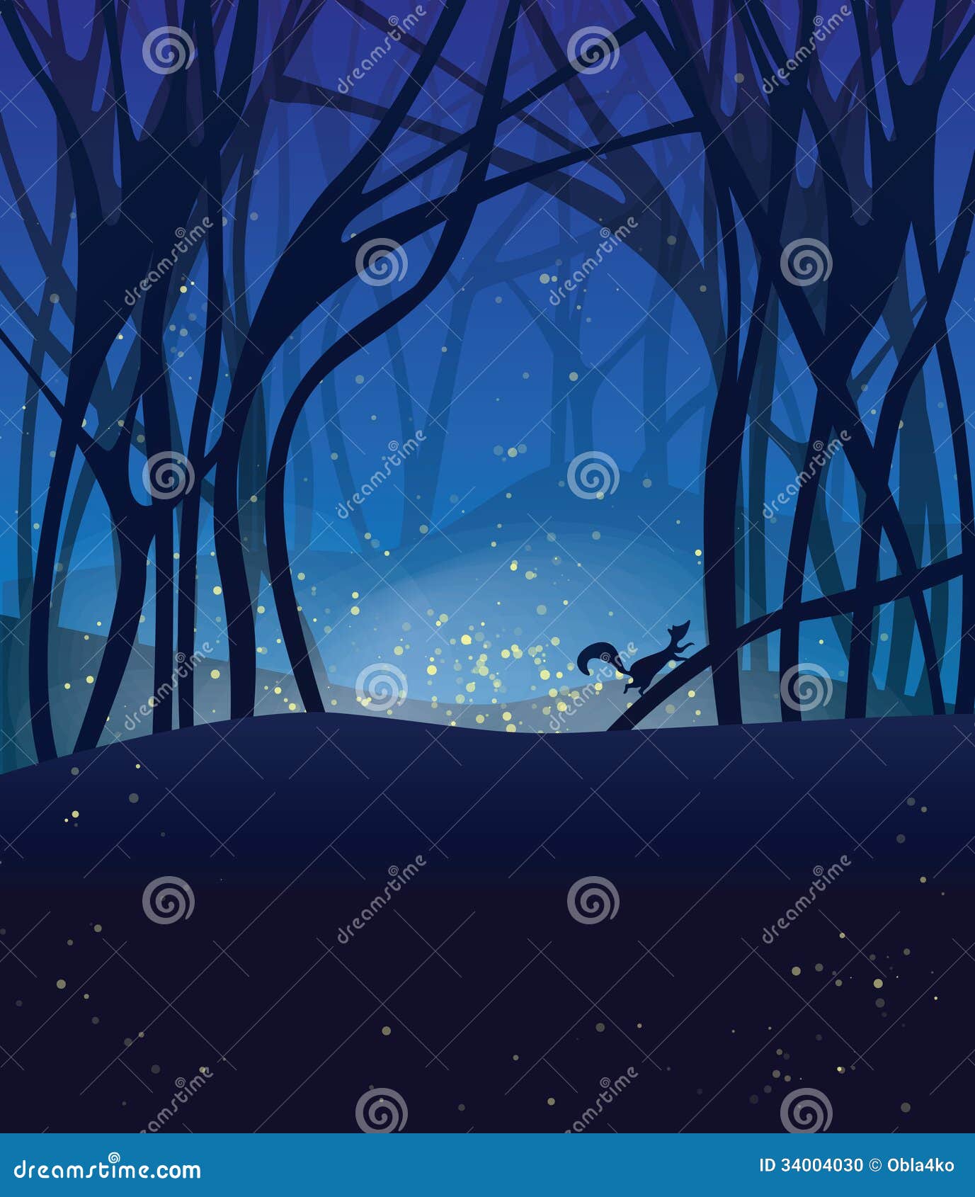 Magic Scene Beautiful Background Blank Template Cartoon Vector ...