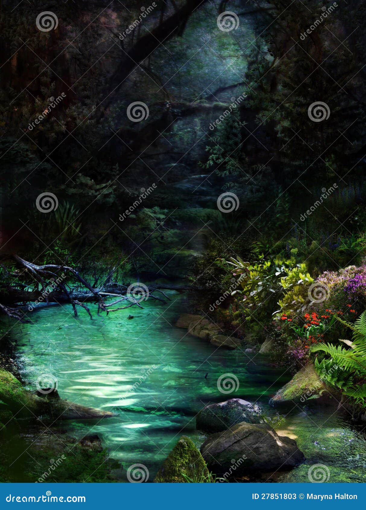 Night at magical river-2 stock image. Image of trees - 27851803