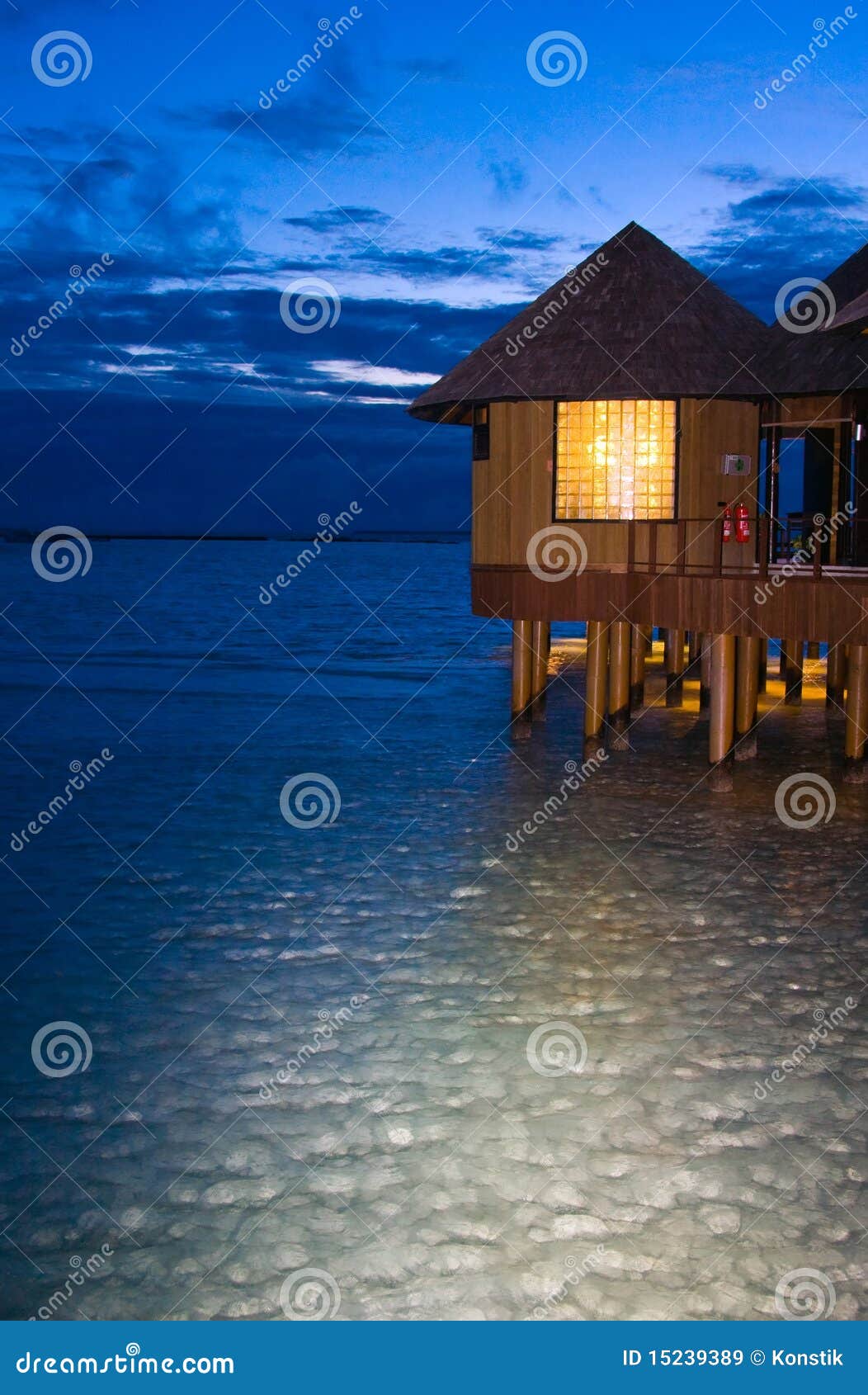Night on maldives stock image. Image of calm, resort - 15239389