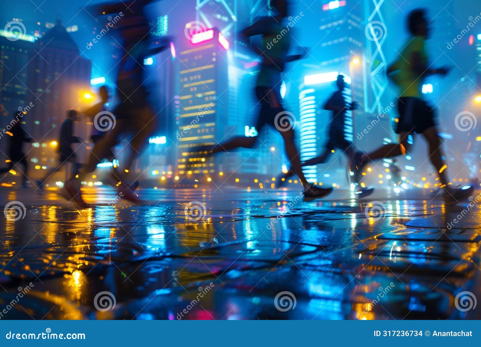 Night Marathon Bustle: Slow Shutter Speed Technique Captures Hong Kong ...