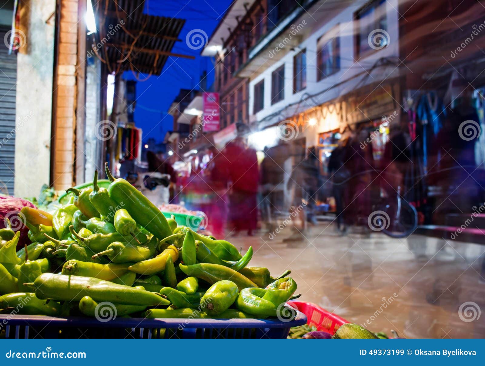 Night market in Kathmandu stock image. Image of country - 49373199