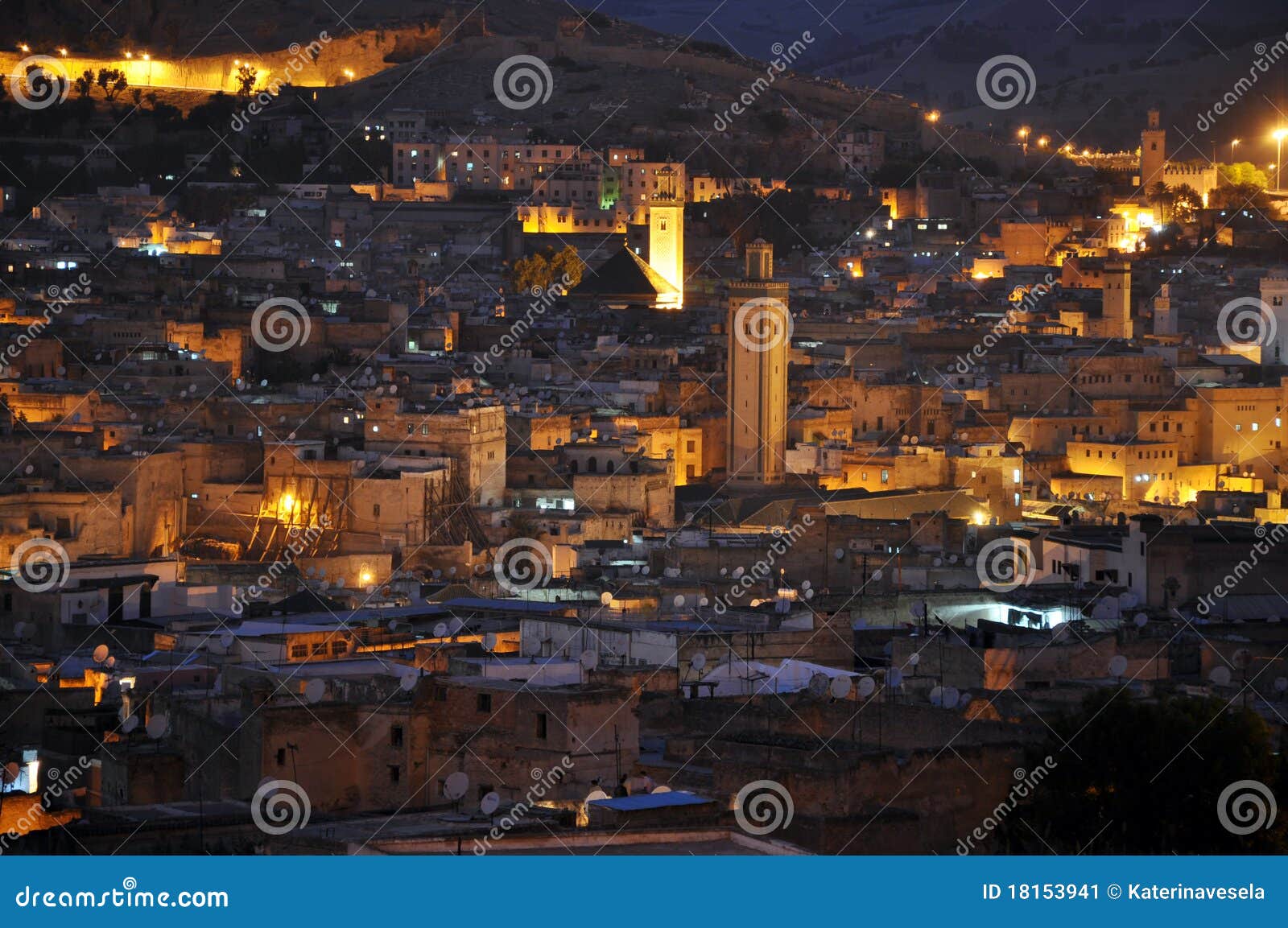 Night medina stock image. Image of tourist, place, panoramic - 18153941