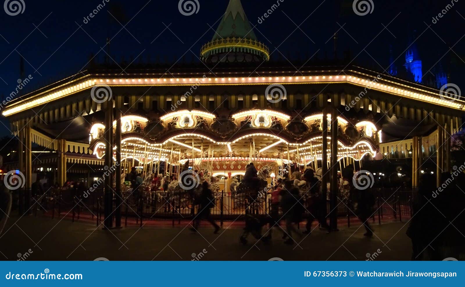 Night Merry Go-round stock image. Image of merry, beautiful - 67356373