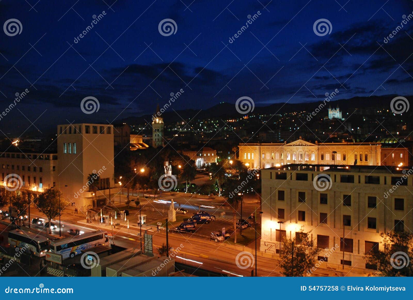 Night Messina in Sicily, Italy Editorial Stock Photo - Image of ...