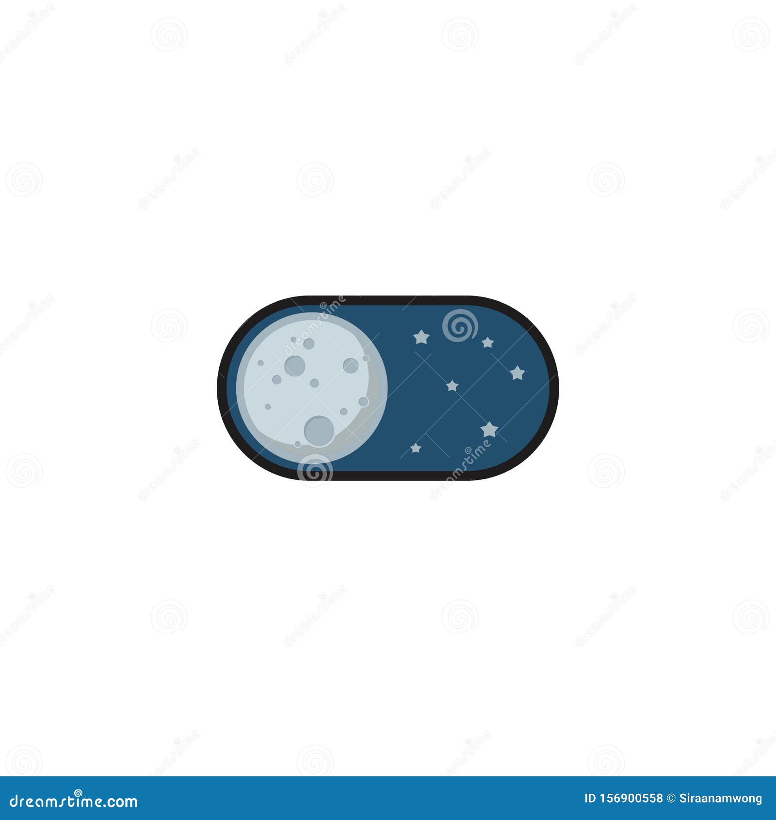 Night Mode Symbol For Site. Toggle Button. Light Bulb Silhouette With ...
