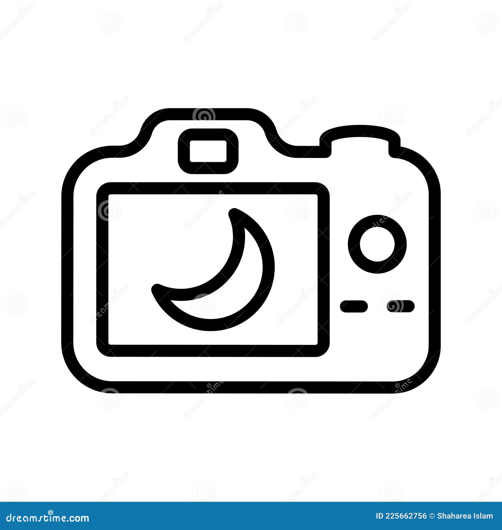 Night mode on camera icon stock vector. Illustration of symbol - 225662756