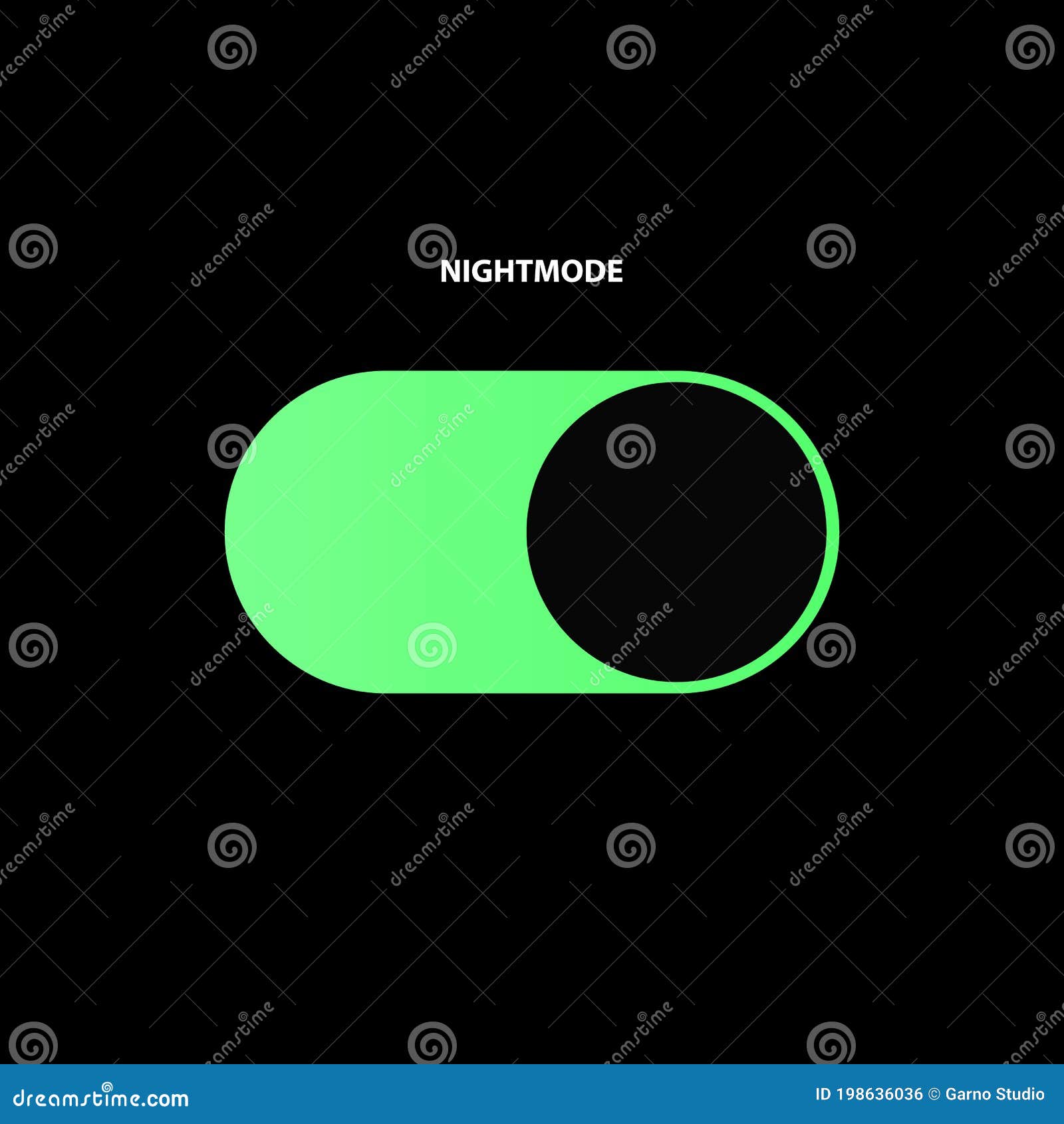 Night Mode Green Switch Button. Dark Theme Slider Button. UI Stock ...