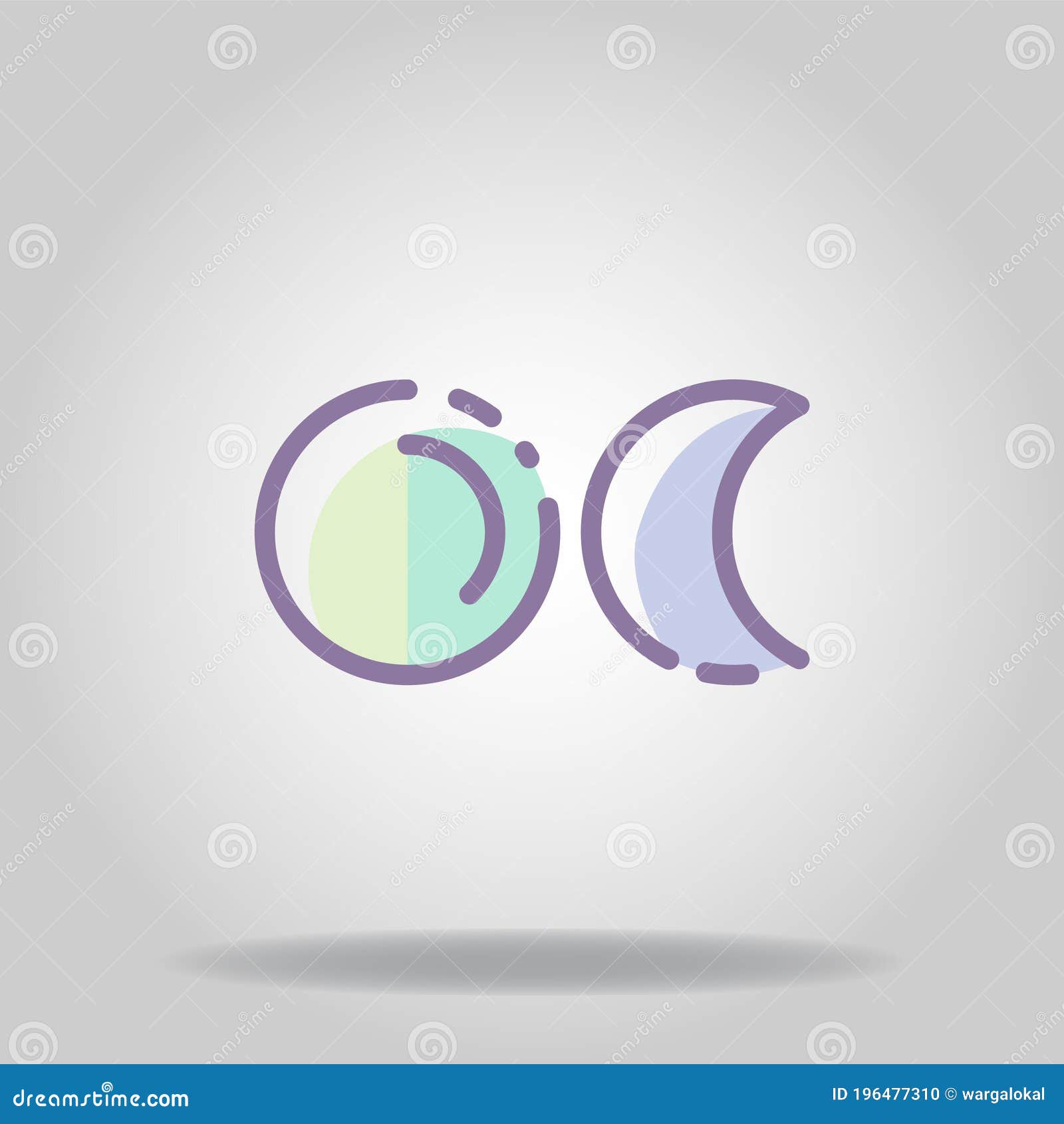 Night Mode Icon or Logo in Pastel Color Stock Vector - Illustration of ...