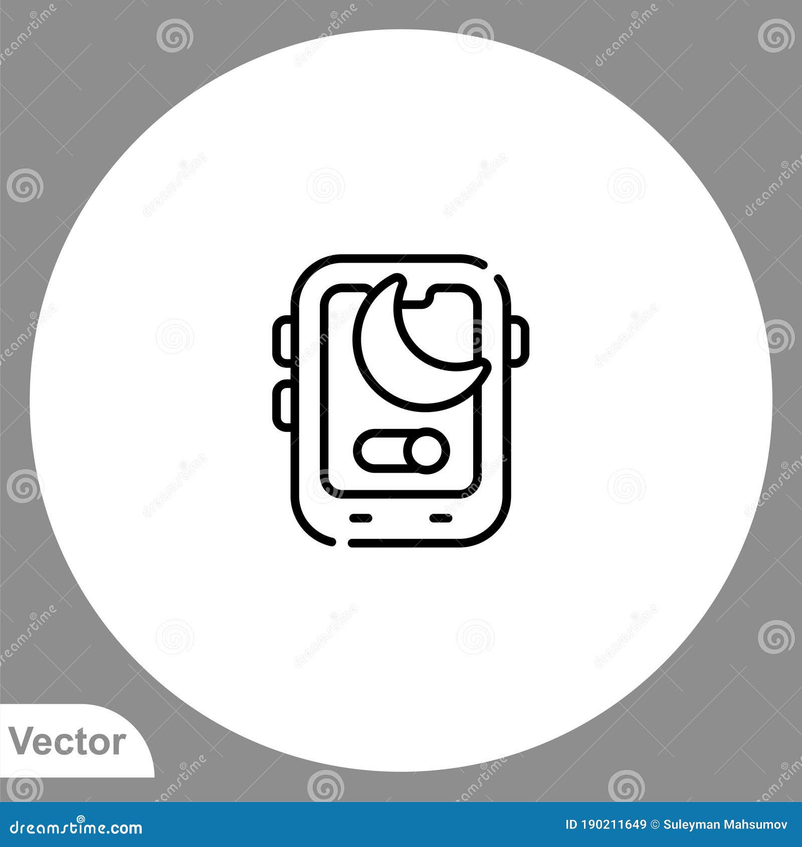 Night Mode Vector Icon Sign Symbol Stock Vector - Illustration of ...