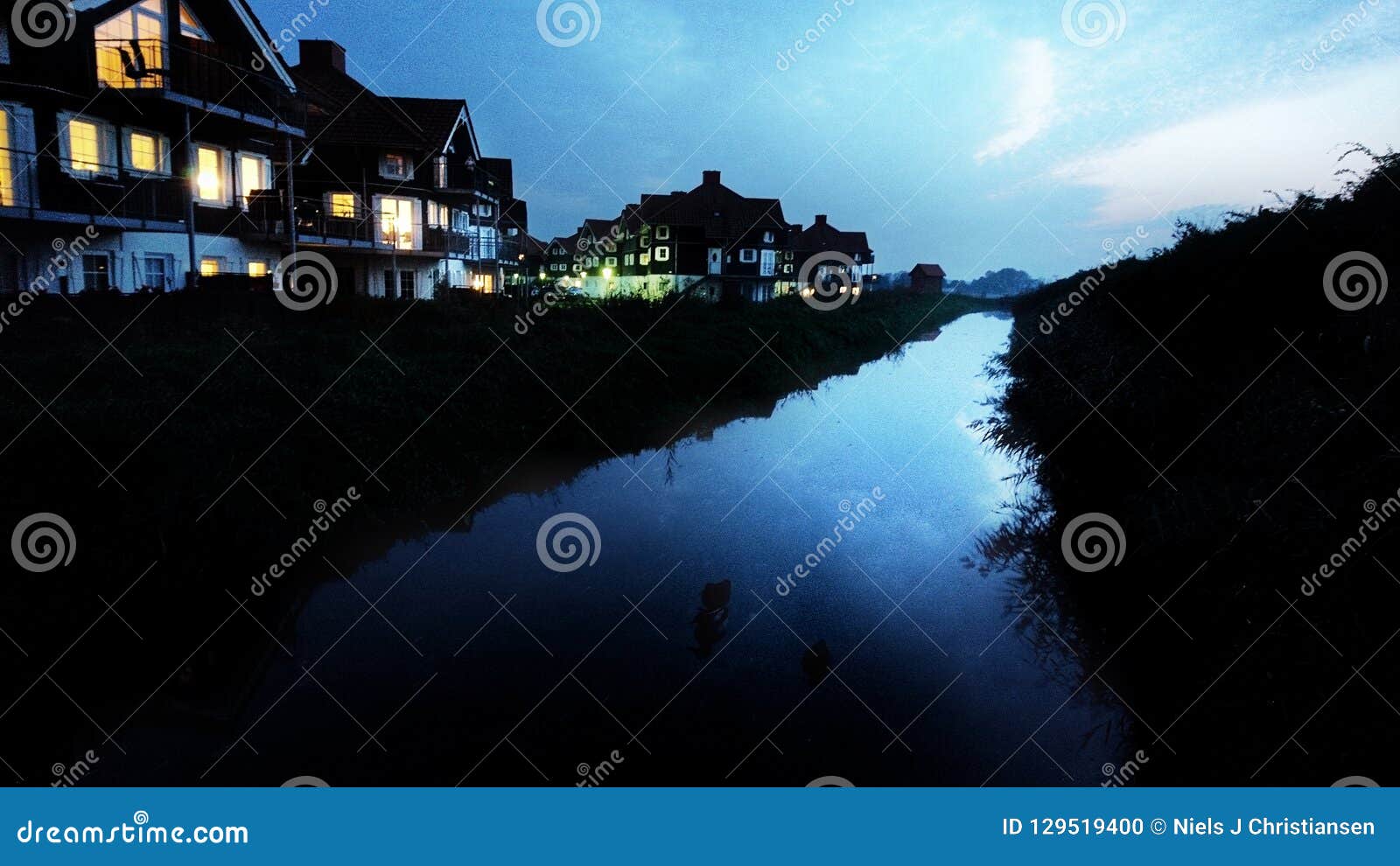 Night mood in moonlight stock photo. Image of small - 129519400
