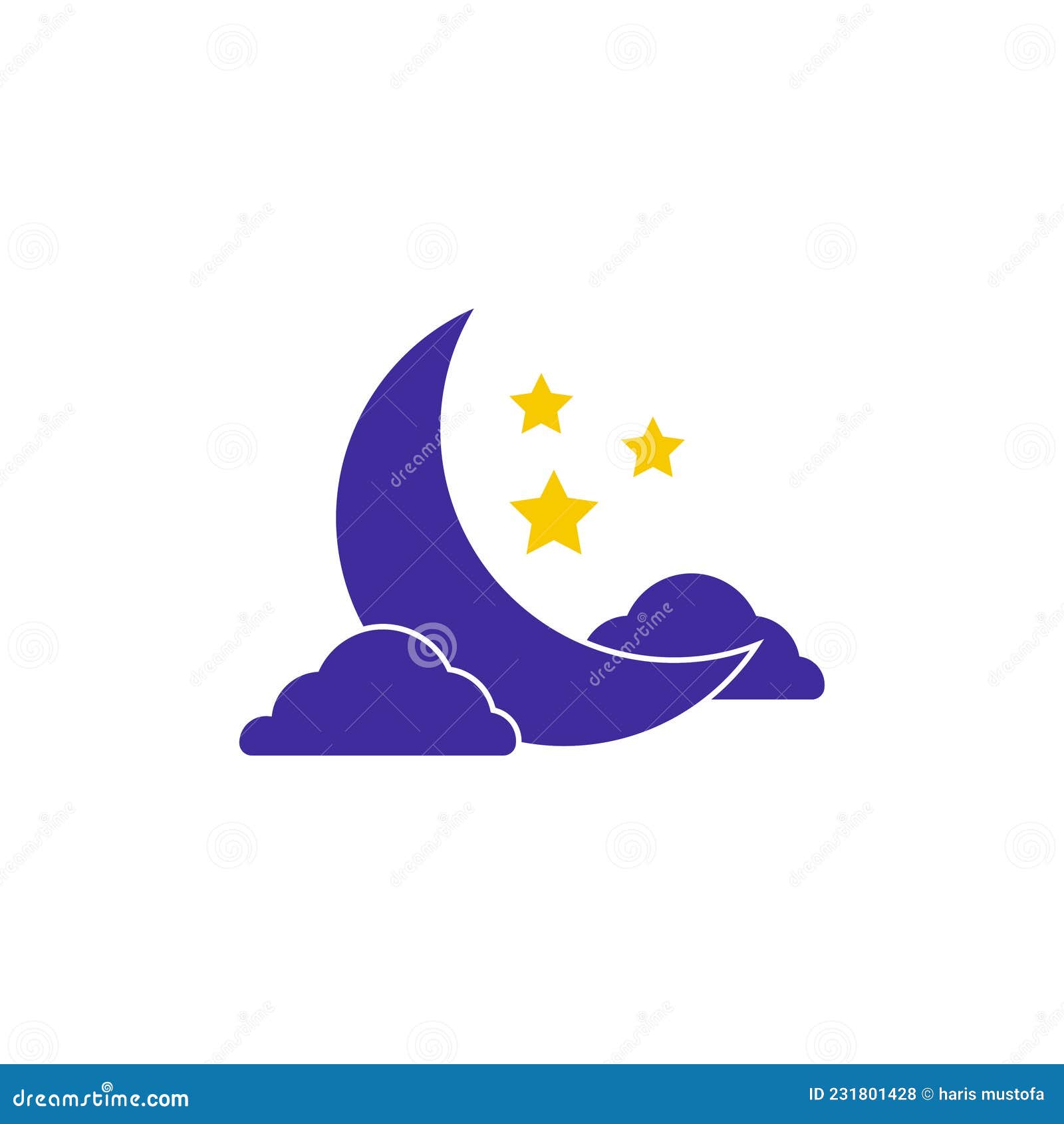 Night Moon Icon Design Template Vector Illustration Stock Vector ...