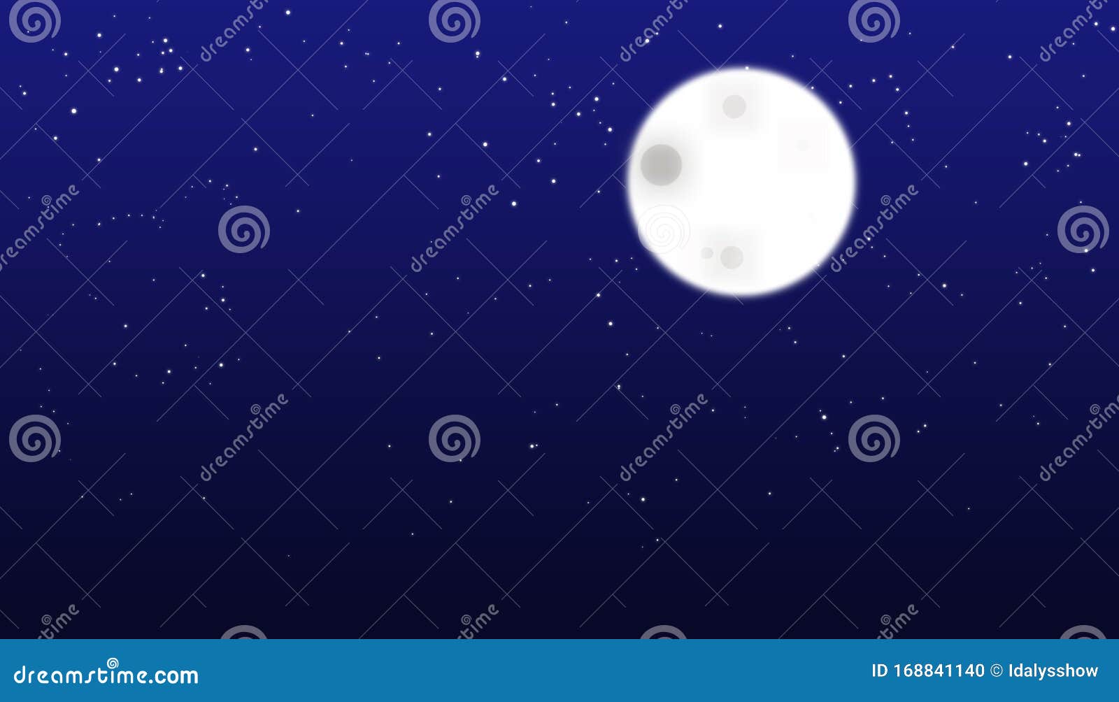 Night with Moon and Stars Midnight Blue Stock Illustration ...