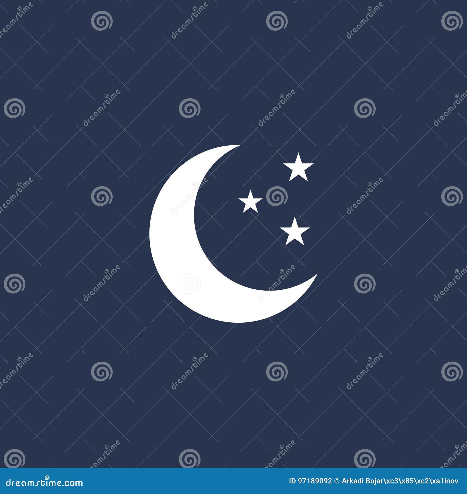 Night moon vector icon stock vector. Illustration of concept - 97189092