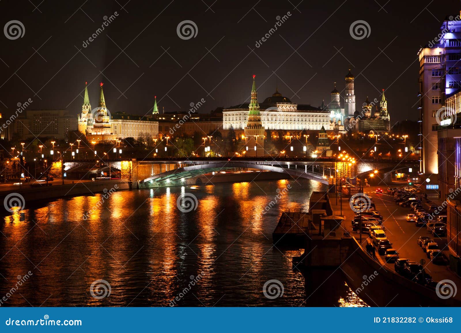 Night Moscow stock photo. Image of tower, bright, russia - 21832282