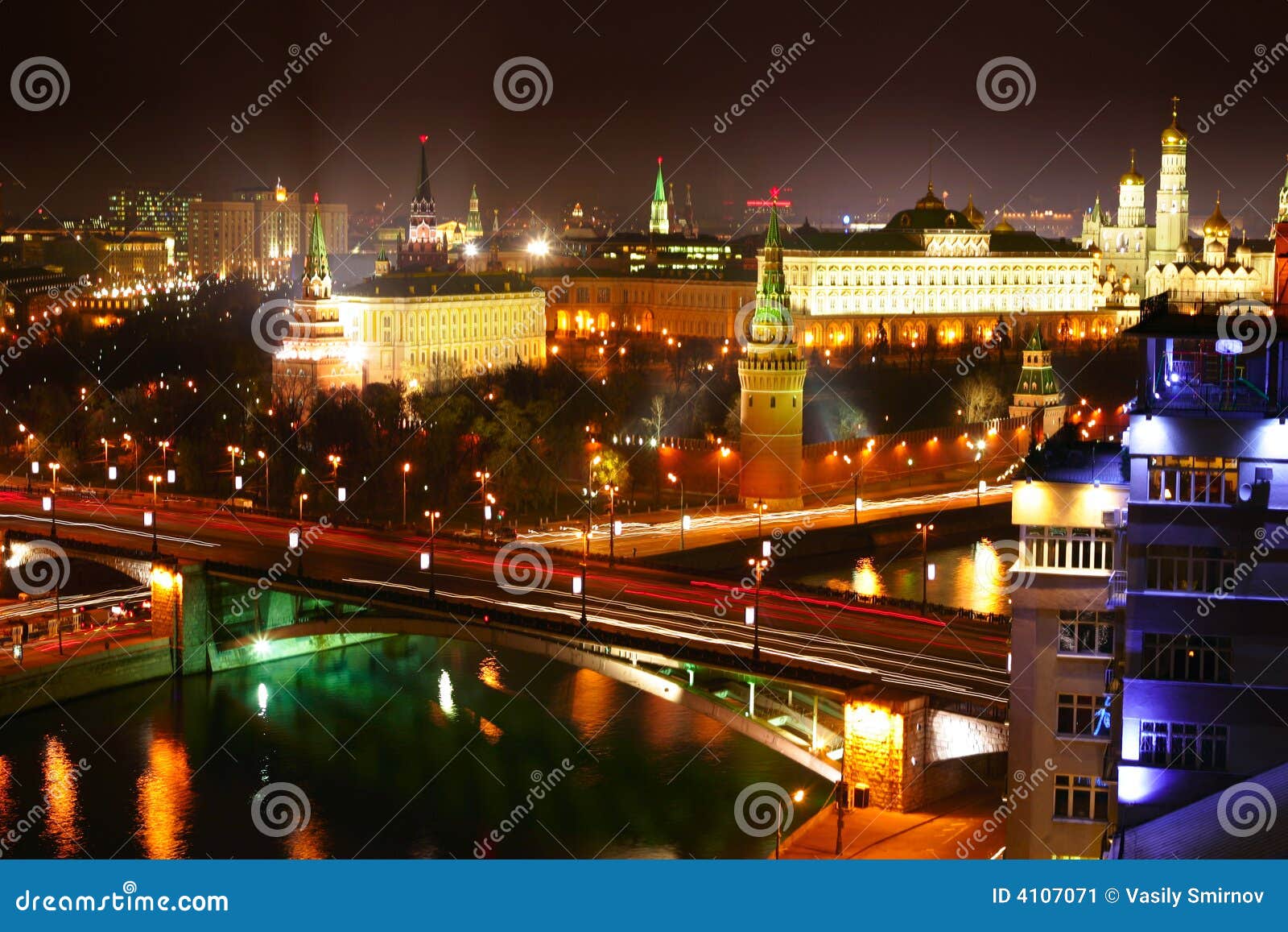 Night Moscow stock image. Image of armed, illuminated - 4107071