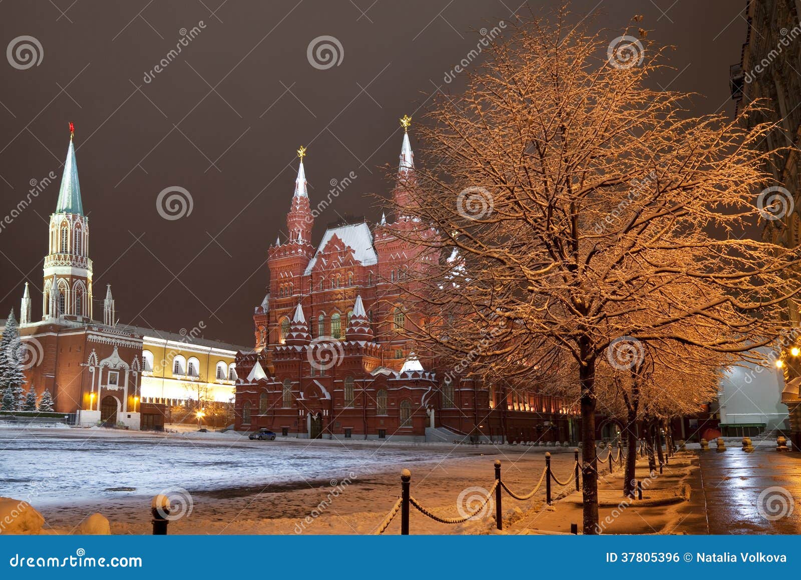 Night Moscow. Red Square. Russia Stock Photo - Image of square, city ...