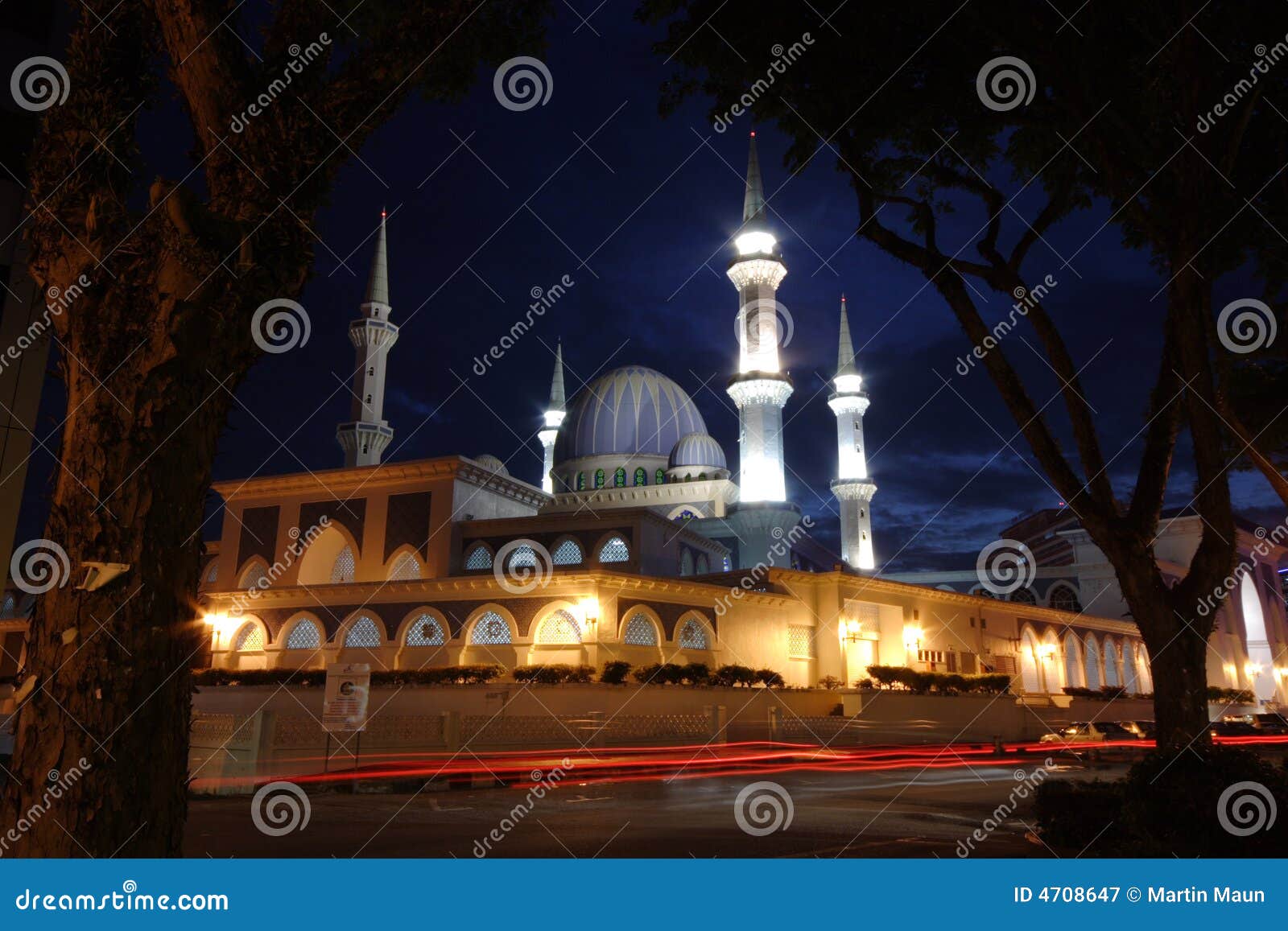 Night Mosque stock image. Image of architecture, muslim - 4708647